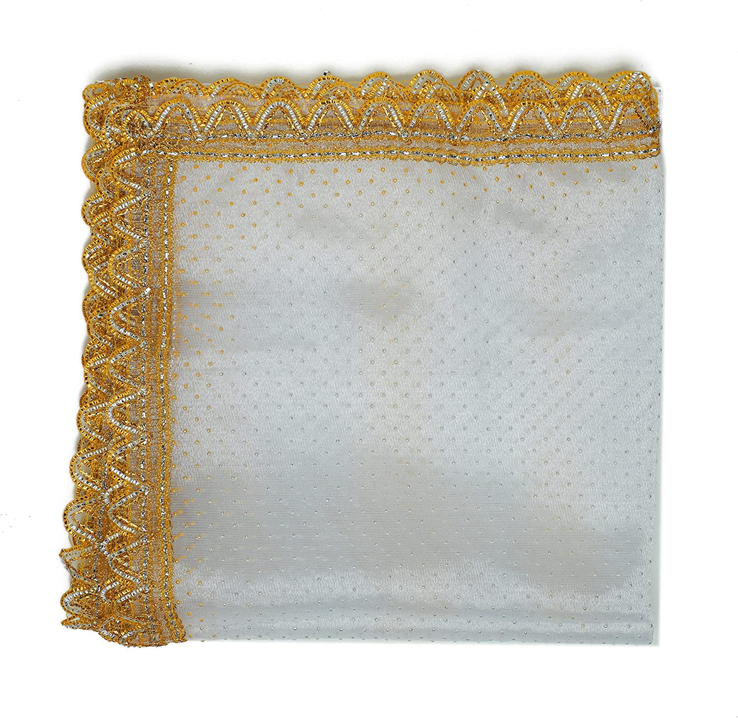 White Decorative Cloth Pooja Chunari (Size :- 18 Inches x 36 Inches ...