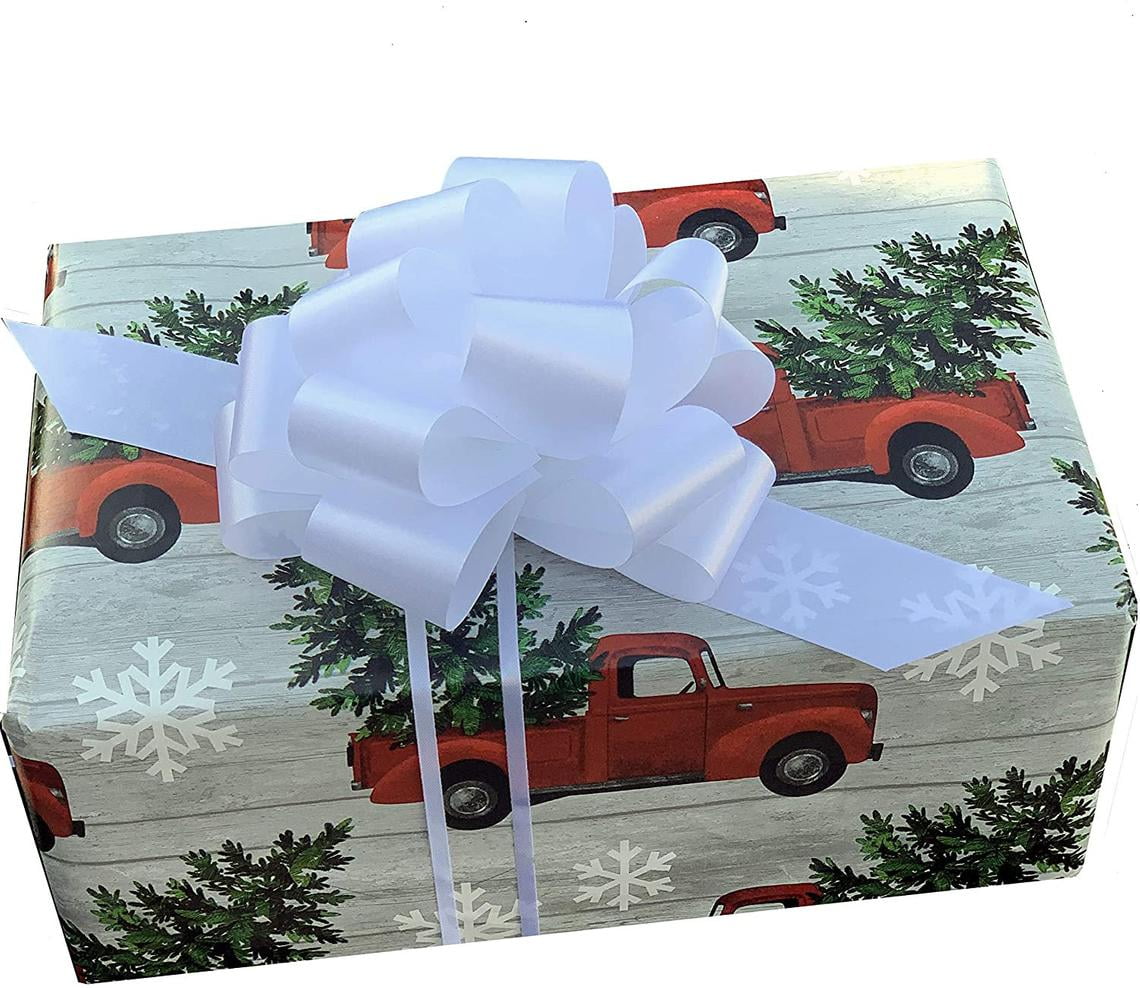 White Decorative Gift Pull Bows - 5" Wide, Set of 10, Wedding, Memorial ...