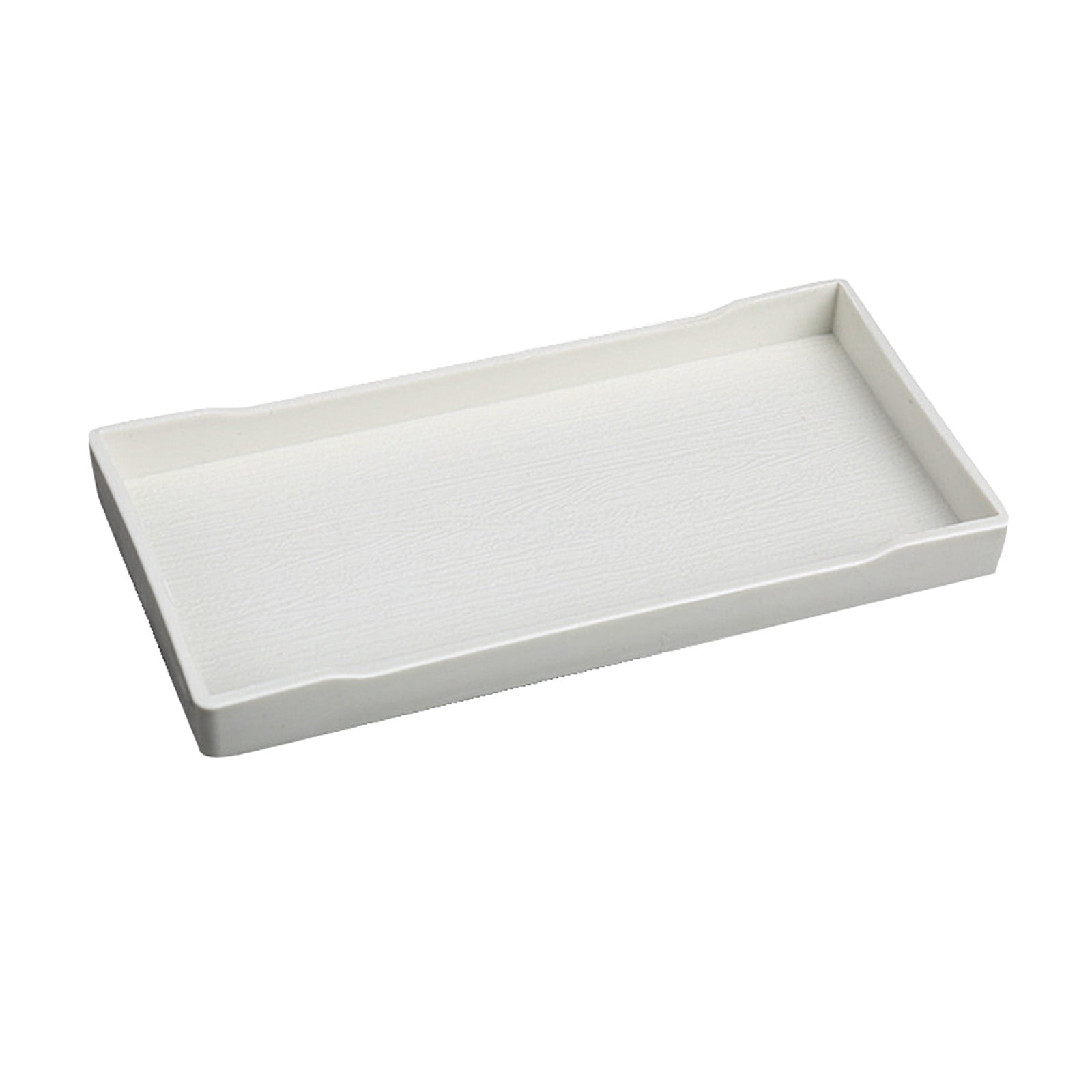 White Decorative Tray, Plastic Plant Saucer, Rectangular Tea Tray for Coffee Table, Water Cup ...