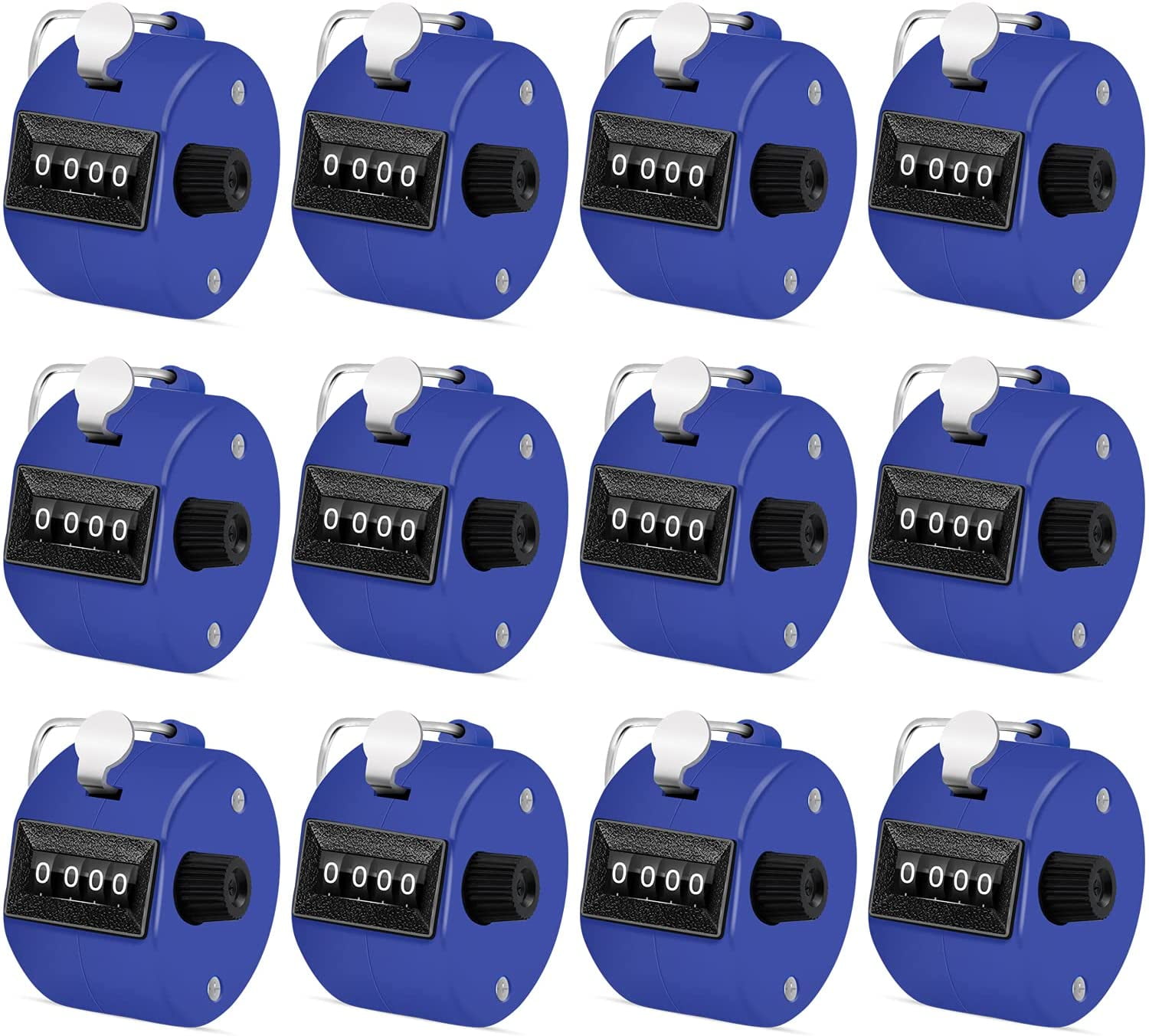 White Deer 12 Pcs Hand Tally Counter 4 Digit Number Dual Clicker Golf ...