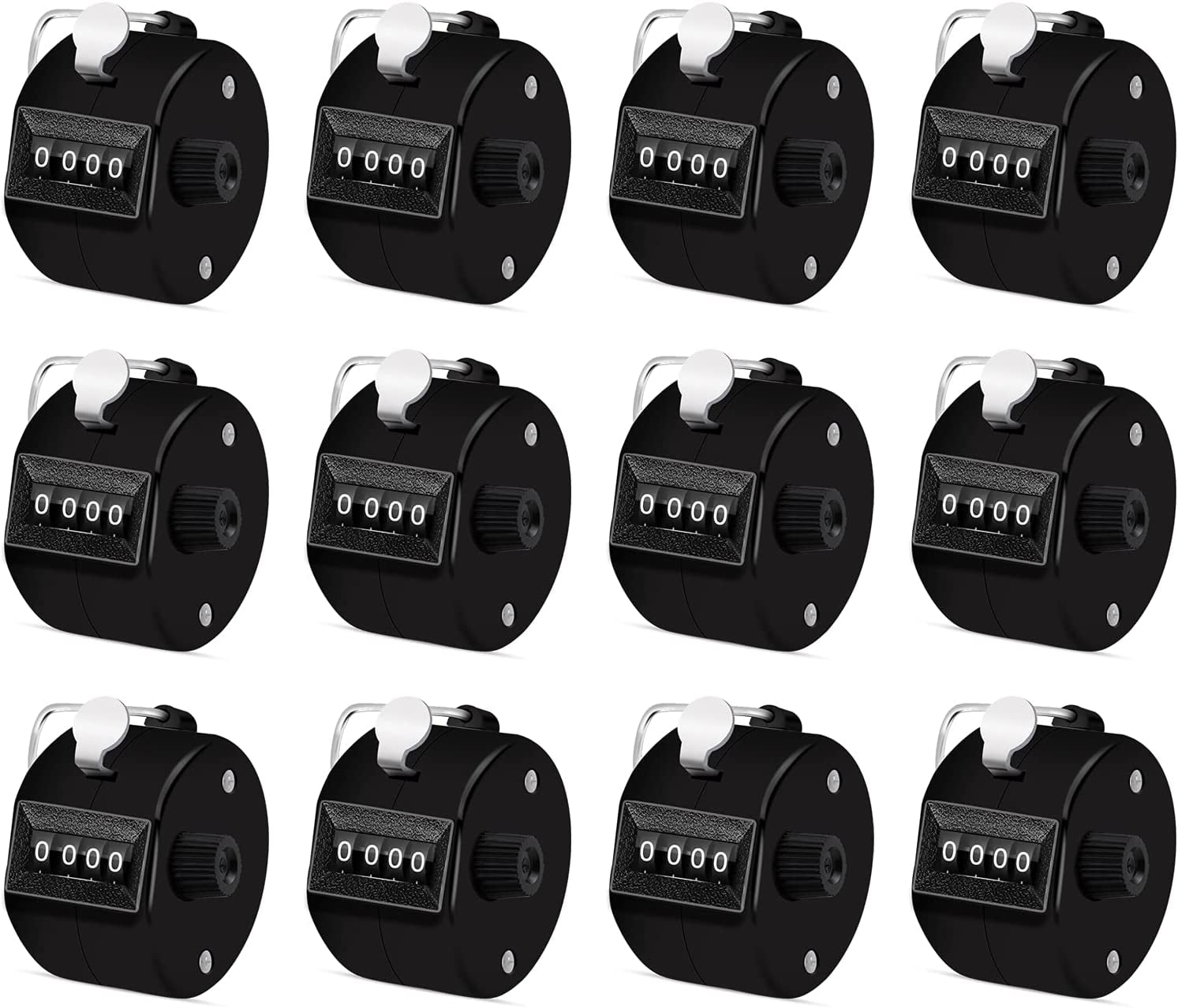 White Deer 12 Pcs Hand Tally Counter 4 Digit Number Dual Clicker Golf ...