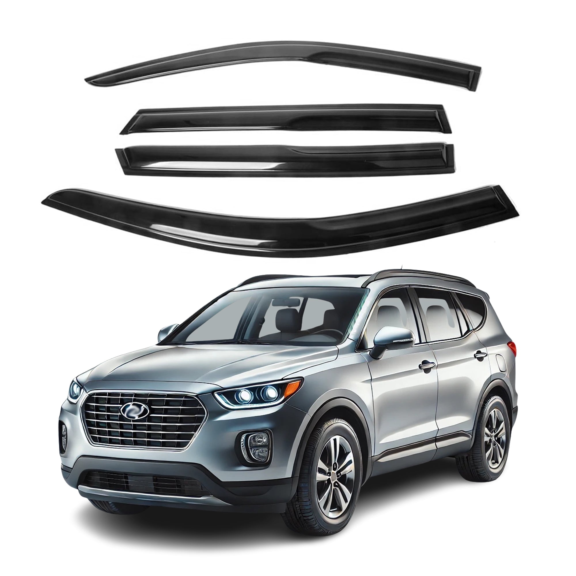 White Deer Acrylic Window Visor, Smoke Tinted, 4 PCs, Fits Hyundai ...