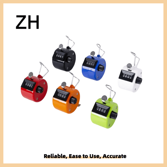 White Deer Hand Tally Counter 4 Digit Number Dual Clicker Golf Handy ...