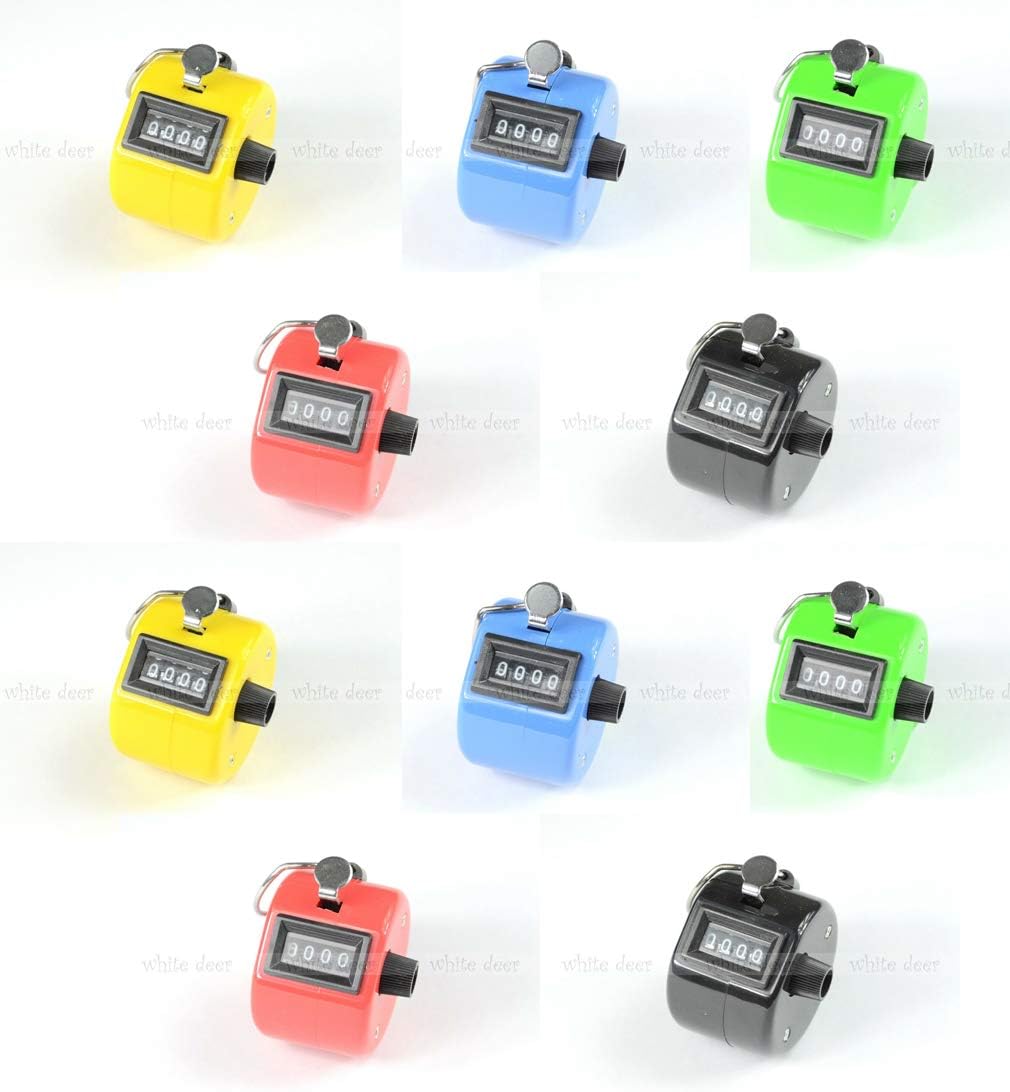 White Deer Hand Tally Counter 4 Digit Number Dual Clicker Golf Handy ...