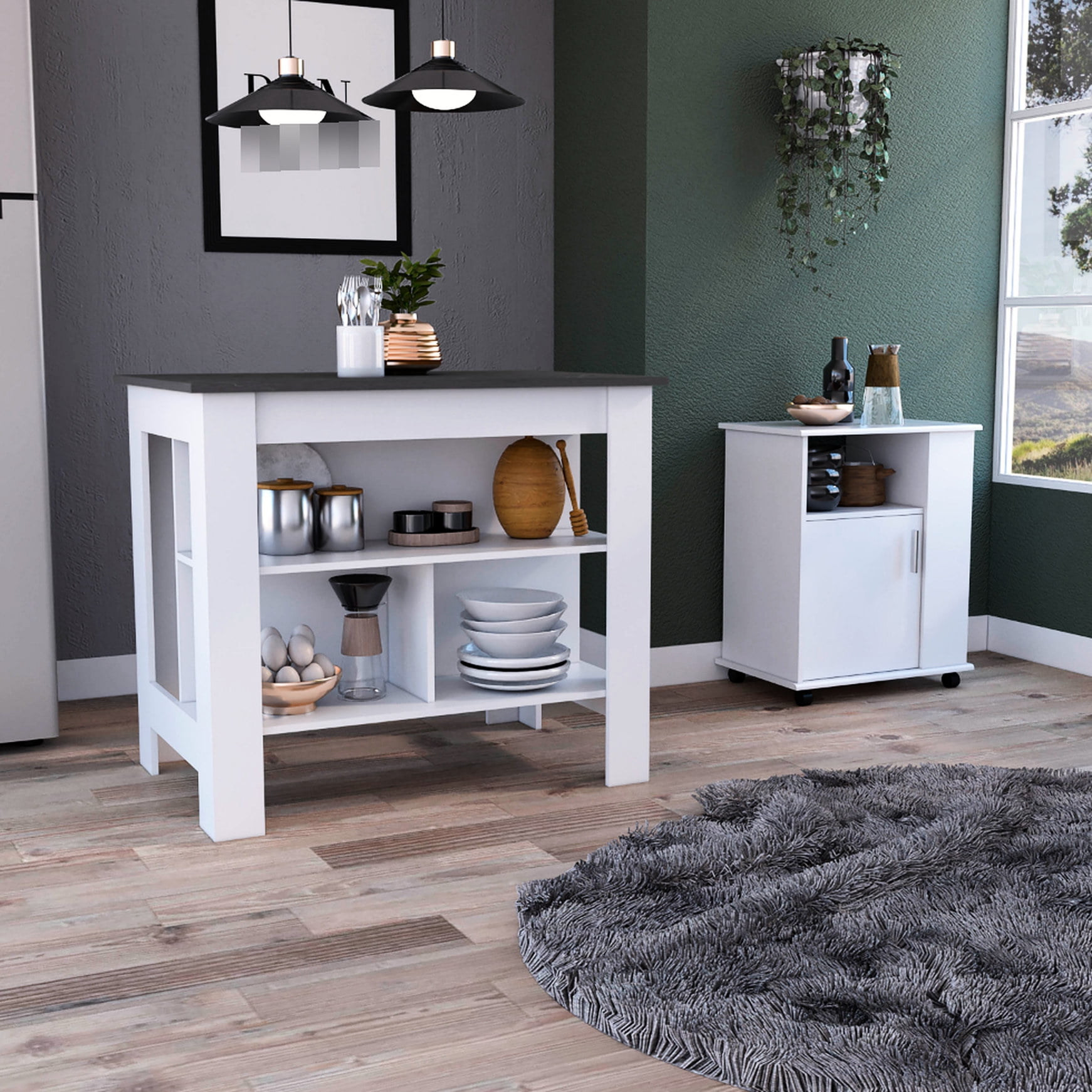 White Delos + Munich Kitchen Set - Efficient Interlocking for Easy Fit ...