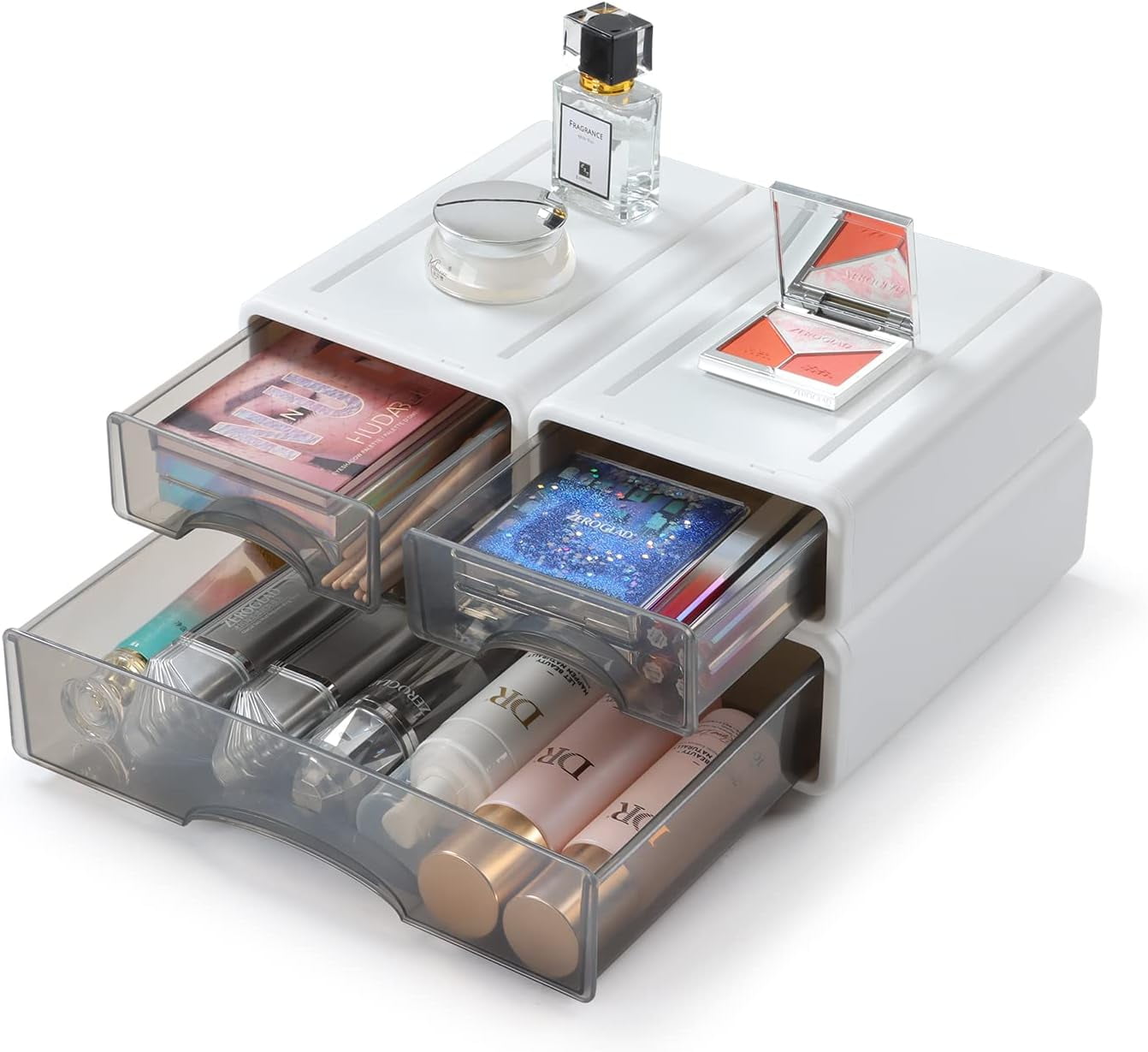 White Desktop Drawers for Paper, Stackable Office Storage Drawers for ...