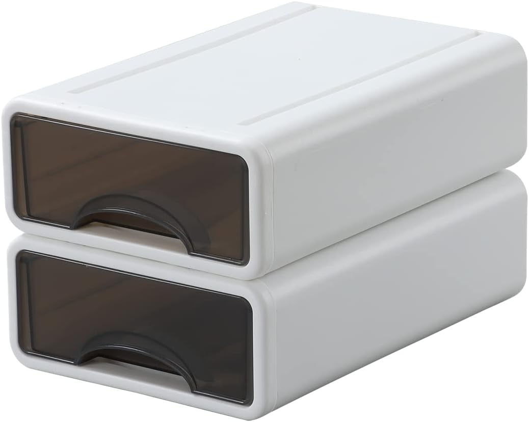 White Desktop Drawers for Paper, Stackable Office Storage Drawers for ...