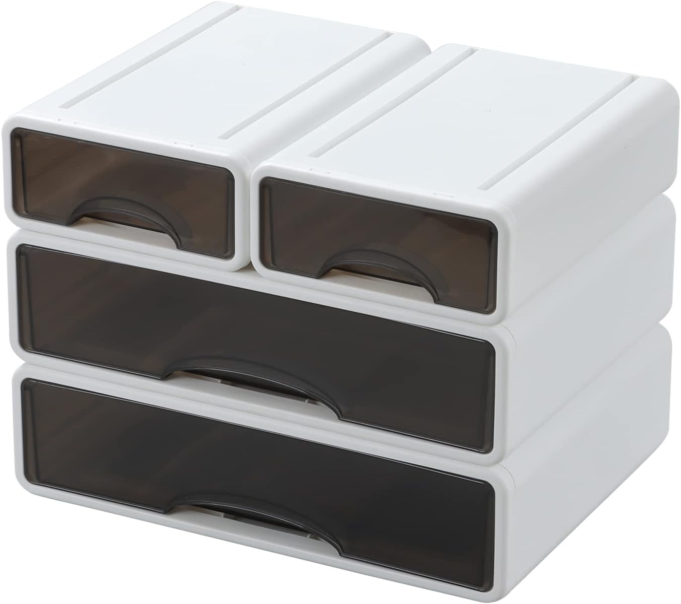 White Desktop Drawers for Paper, Stackable Office Storage Drawers for ...