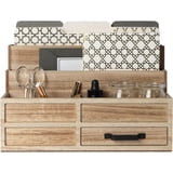 Wooden Bill Organizer For Desk MyGift 4-Compartment Vintage White Wood ...