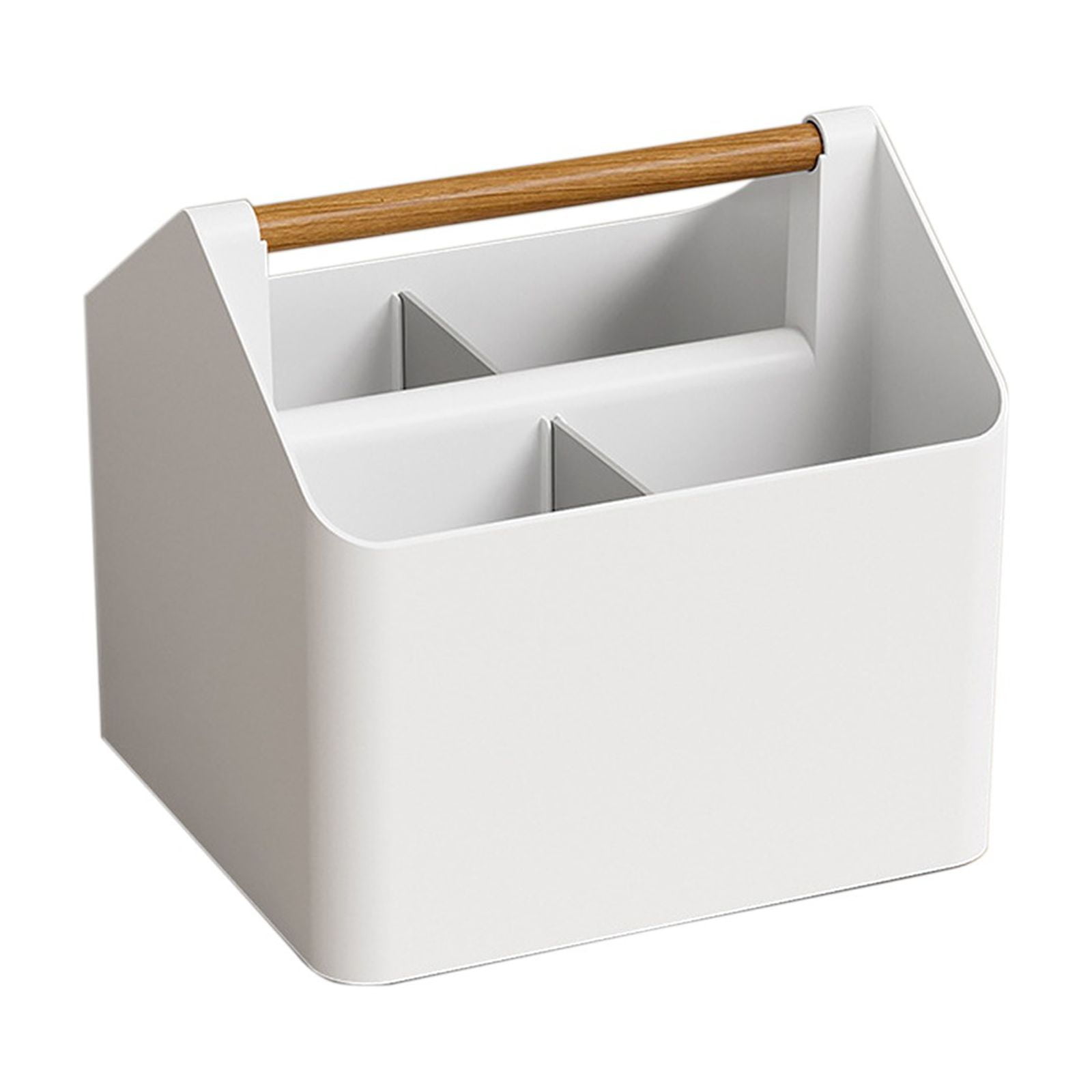 White Desktop Storage Organizer With Multiple Compartments, Large ...