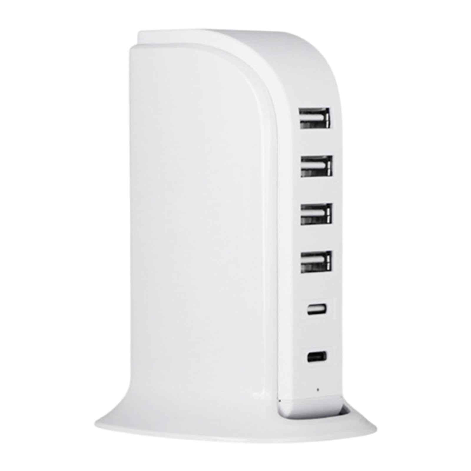 White Desktop Usb Charger With 4 Usb Ports And 2 Type-C 30W 5V4A Fast ...