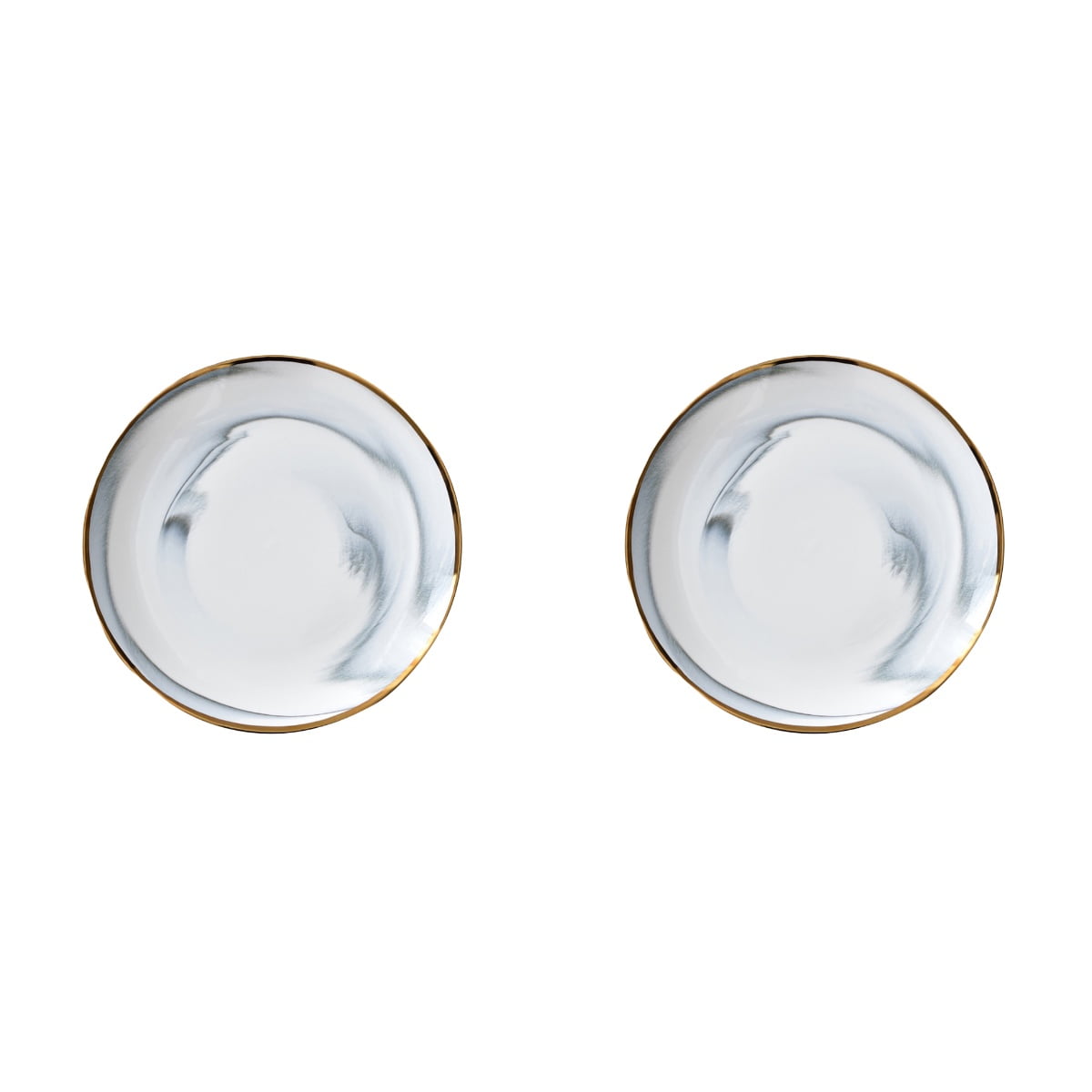 White Dessert Plates Ceramic Dinner 12 Inch Marbling Flatware Serving ...
