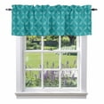 White Diamond Lattice Valances for Windows, Teal Retro Plaid Texture ...