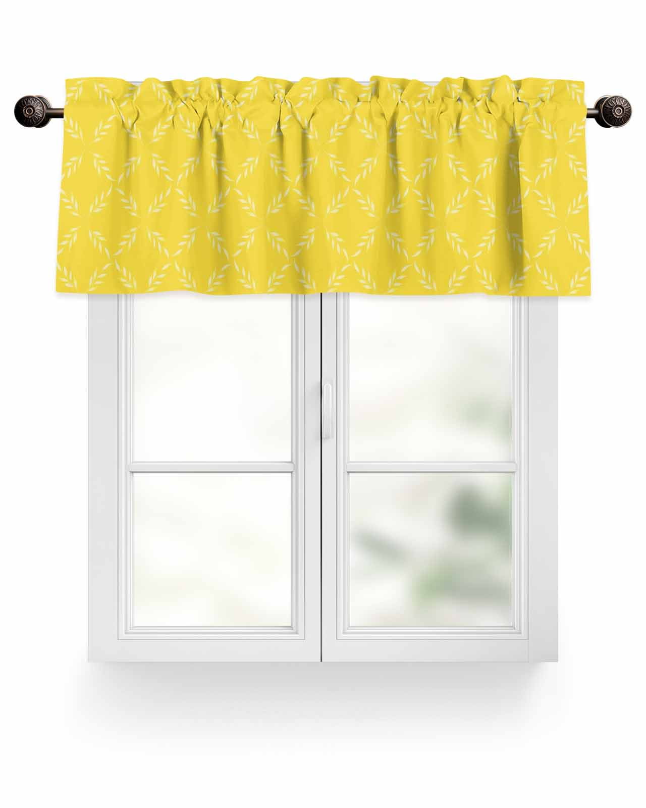 White Diamond Lattice Valances for Windows Yellow Retro Plaid Texture ...