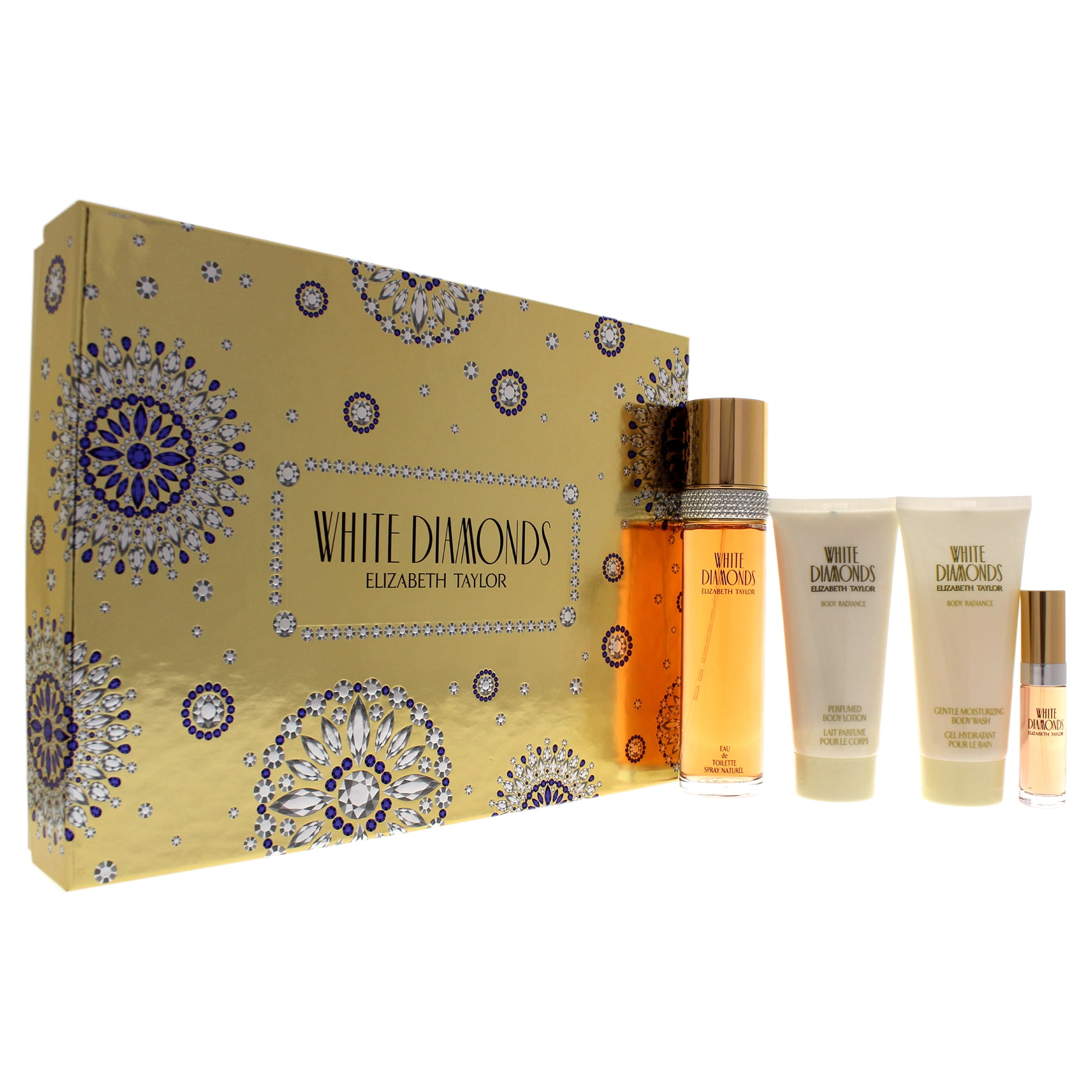 White Diamonds by Elizabeth Taylor for Women - 4 Pc Gift Set 3.3oz EDT ...
