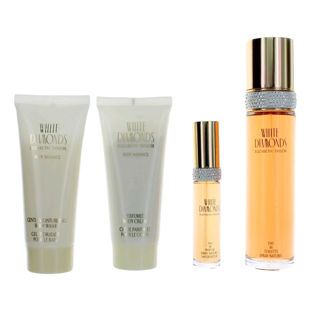 Elizabeth Taylor White Diamonds Gardenia Perfume, 4 Piece Women's Gift ...
