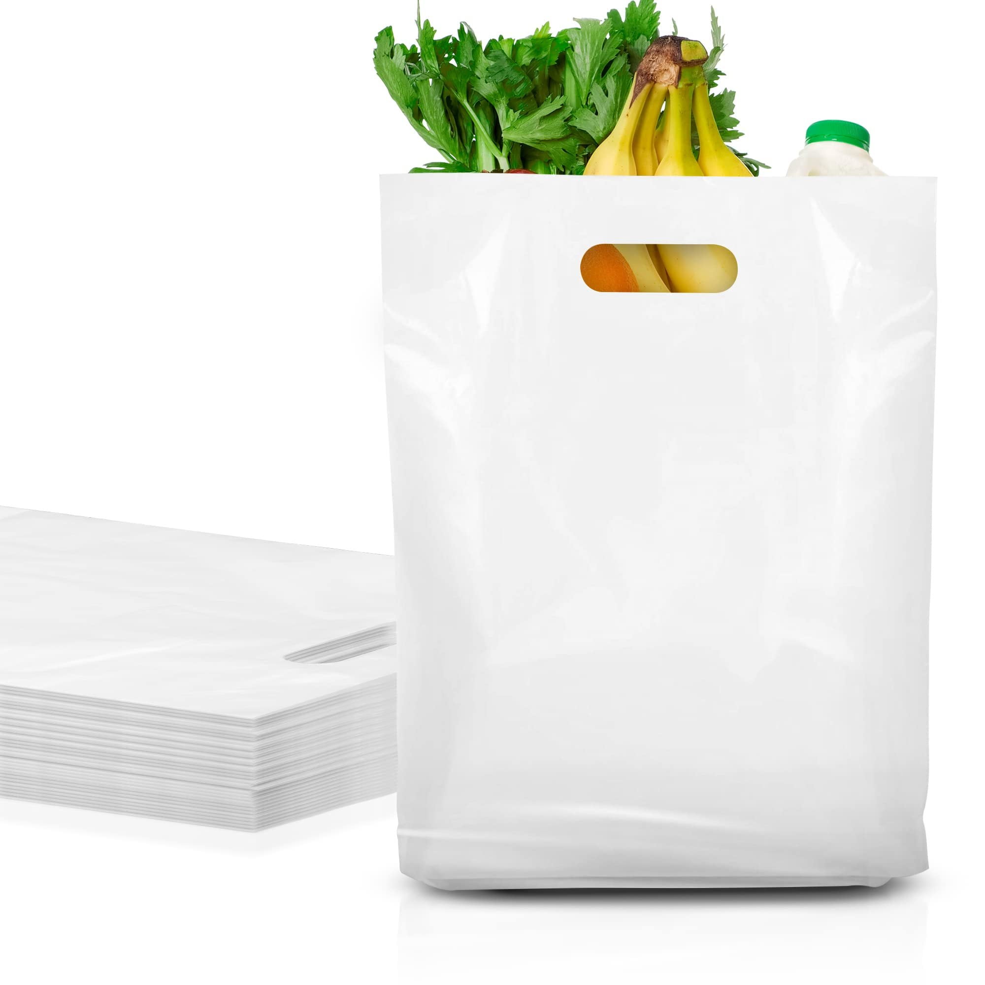 White Die Cut Handle Plastic Bags, 12 x 3.5 x 15 Inch. Pack of 1000 ...