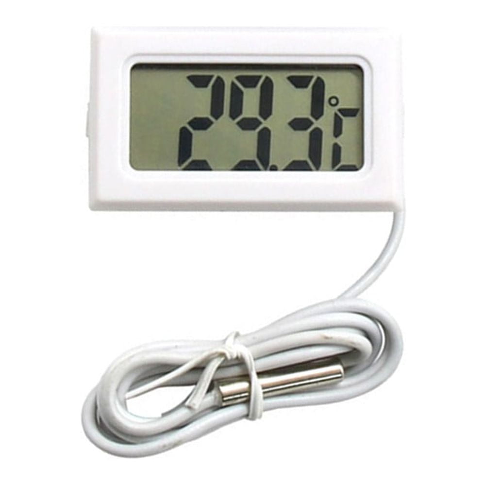 White Digital LCD Thermometer Temperature Monitor with External Probe ...