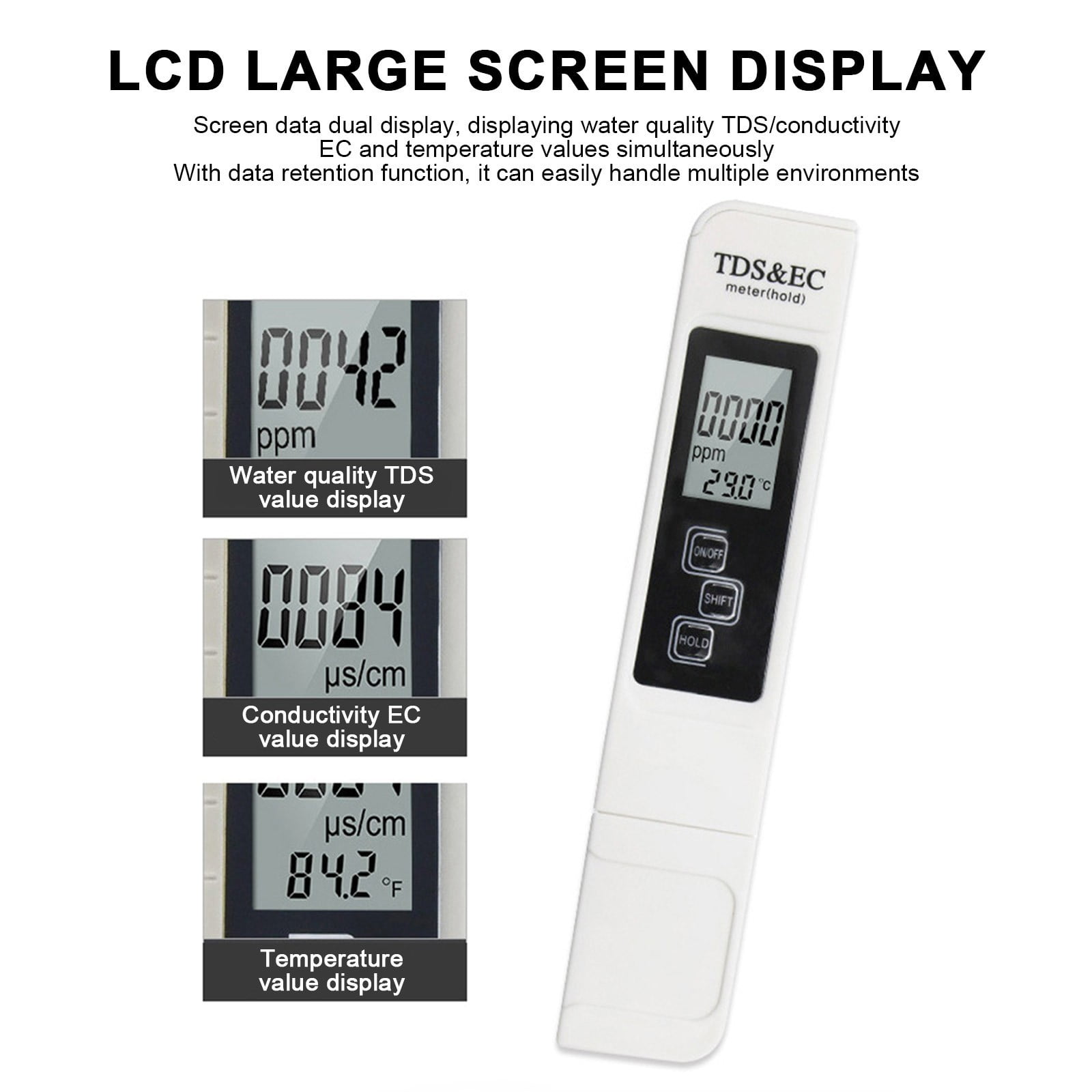 White Digital Ph Meter Ph Water Test Kit For Home Pen Type Water ...