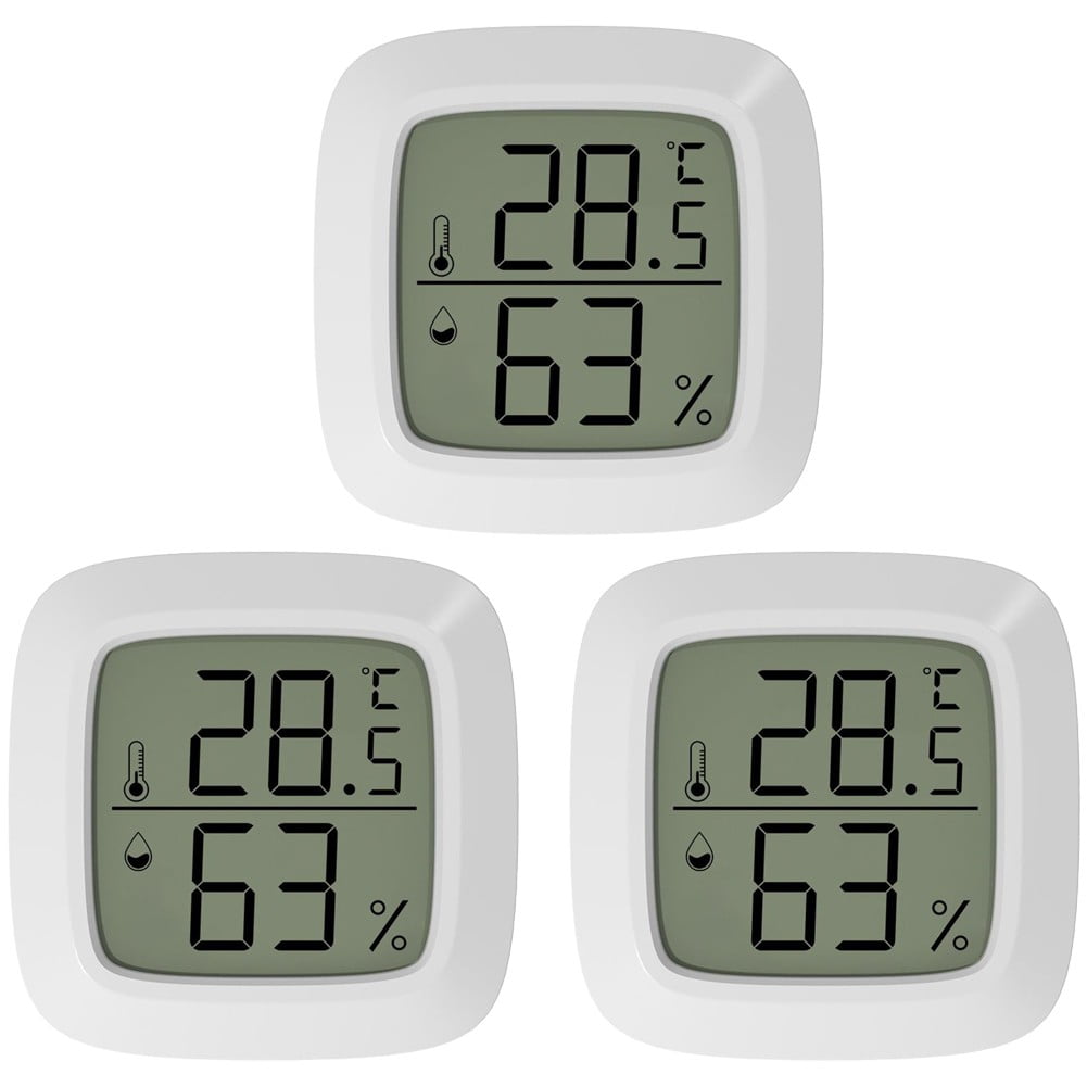 White Digital Thermo-Hygrometer Thermometer Humidity Temperature Meter ...