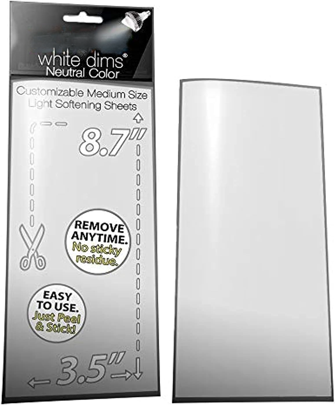 White Dims Self Adhesive Dimming/Softening Sheets for Harsh LED Lights ...