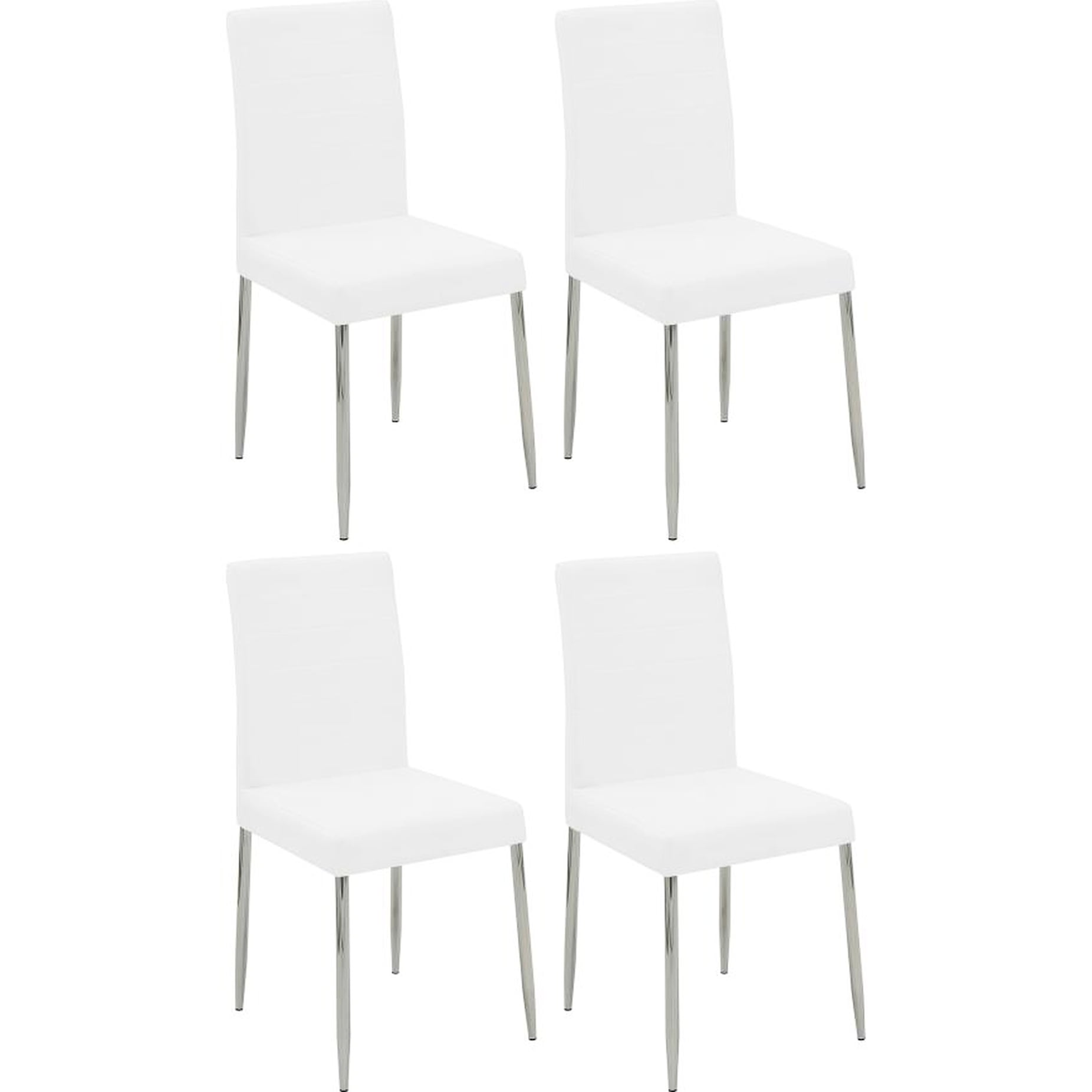 White And Dining Chair Of 4, Upholstery, Rectangular Design, Slim ...