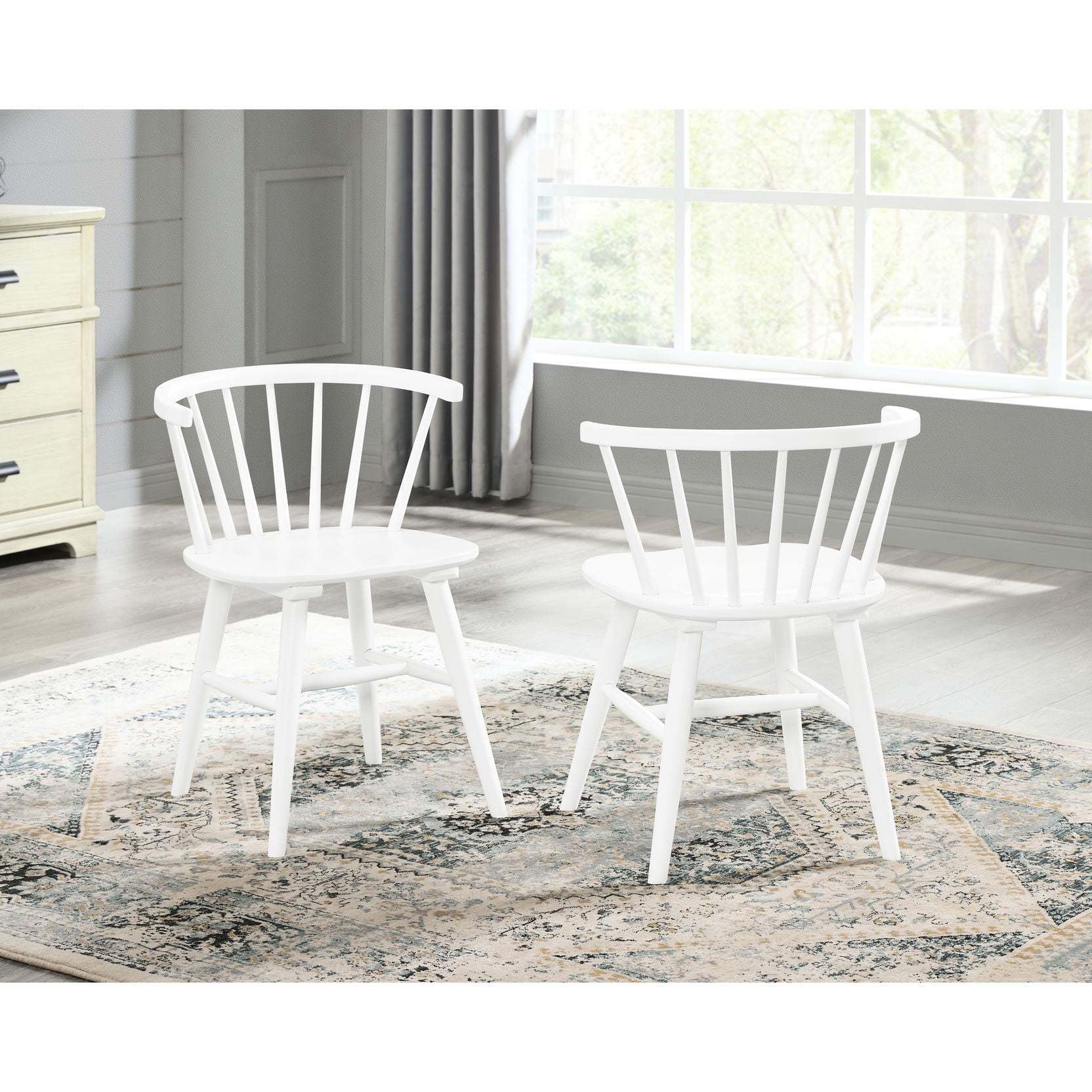 White Dining Chairs, Low Spindle Back / Add a Touch of Class to Dining ...