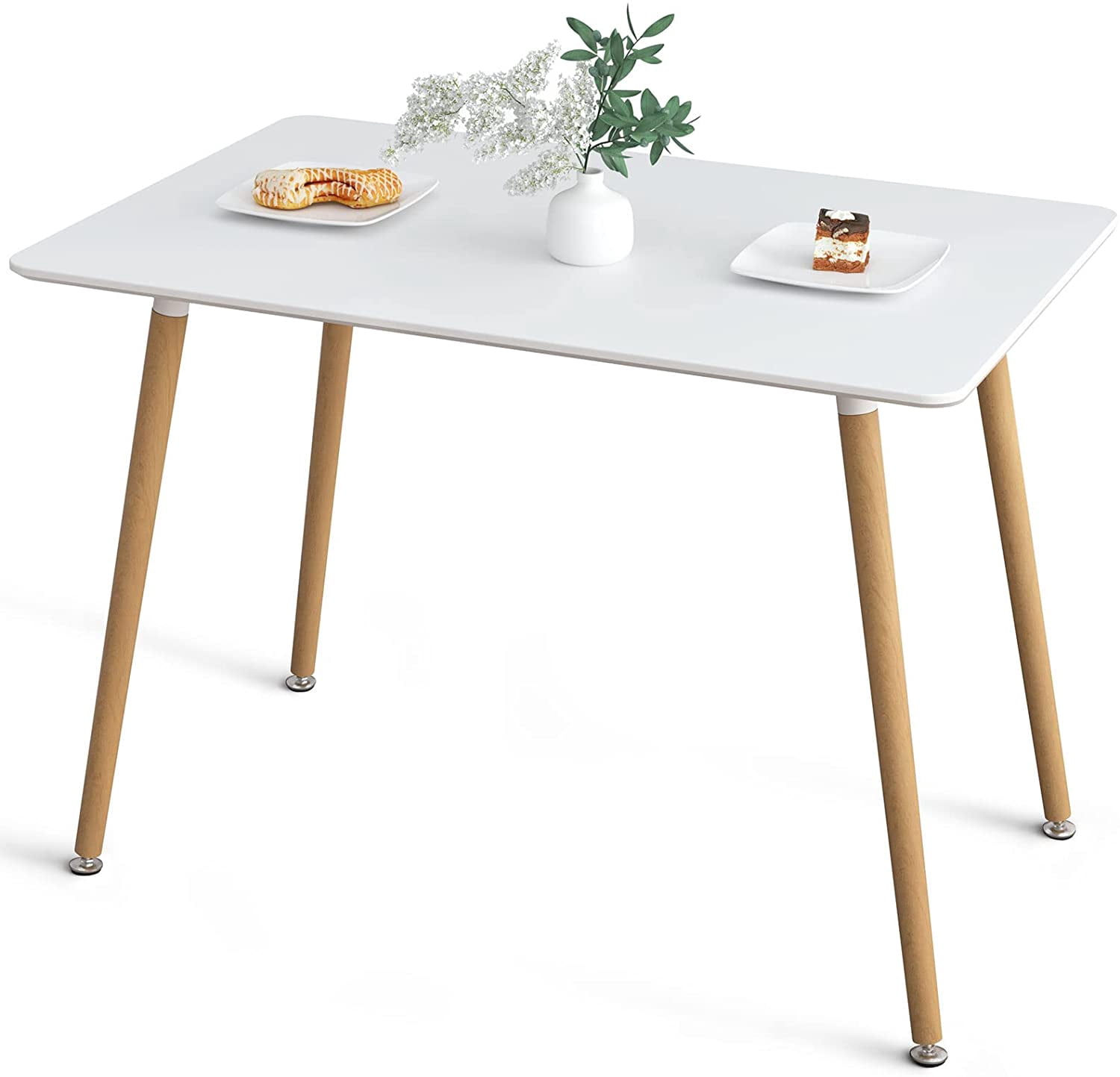 White Dining Table Modern Kitchen Table Rectangle Dining Room Table 44 ...
