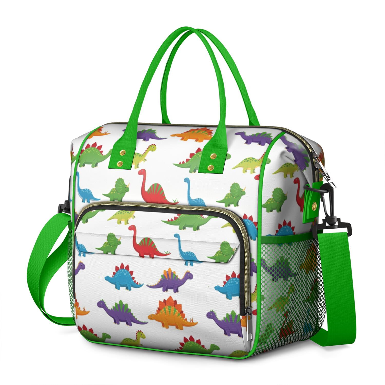 White Dinosaurs Colorful Species Pattern Womens Lunch Box for Work ...