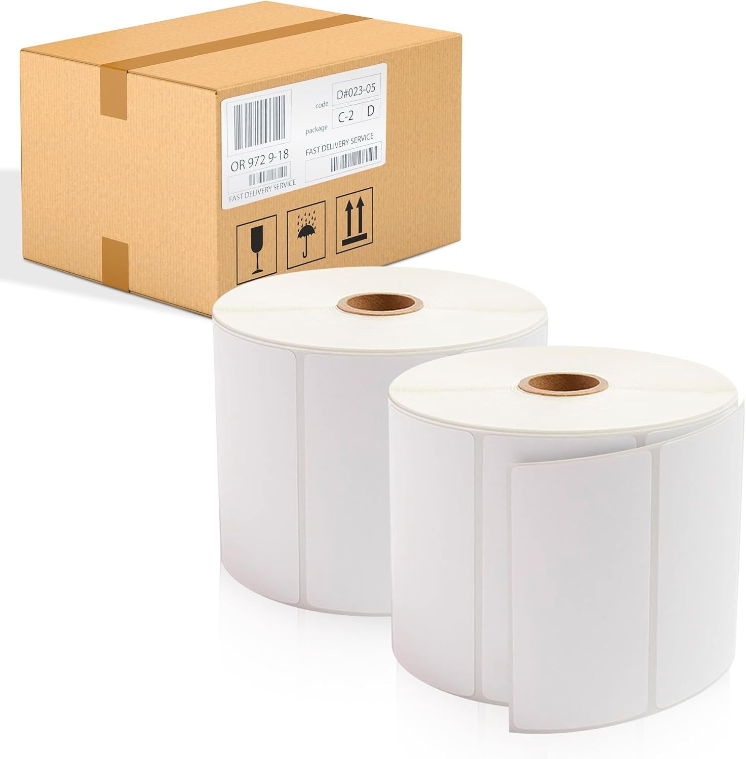 White Direct Thermal Label Paper, 4 x 8 Inches. 2960 Pack 1 Inch Core ...