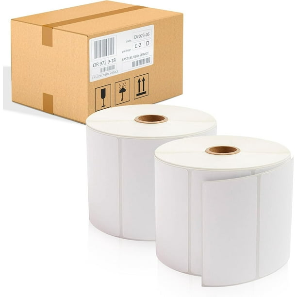 White Direct Thermal Label Paper, 4 x 8 Inches. 2960 Pack 1 Inch Core ...