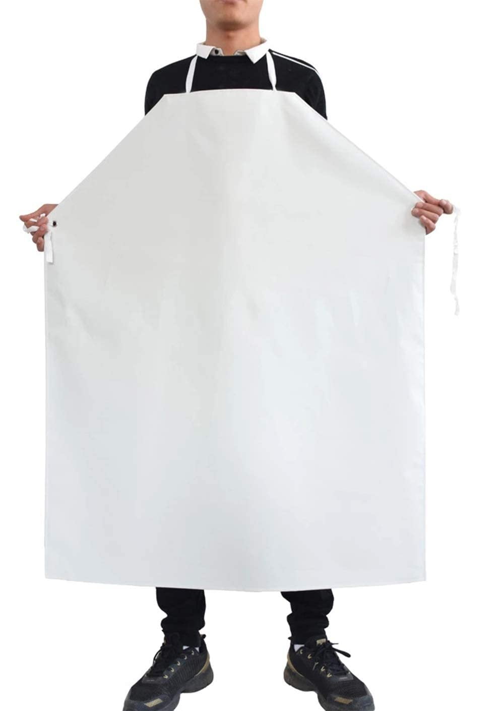 White Disposable Aprons for Adults 28 x 36 Inches. Pack of 10 Large 60 ...