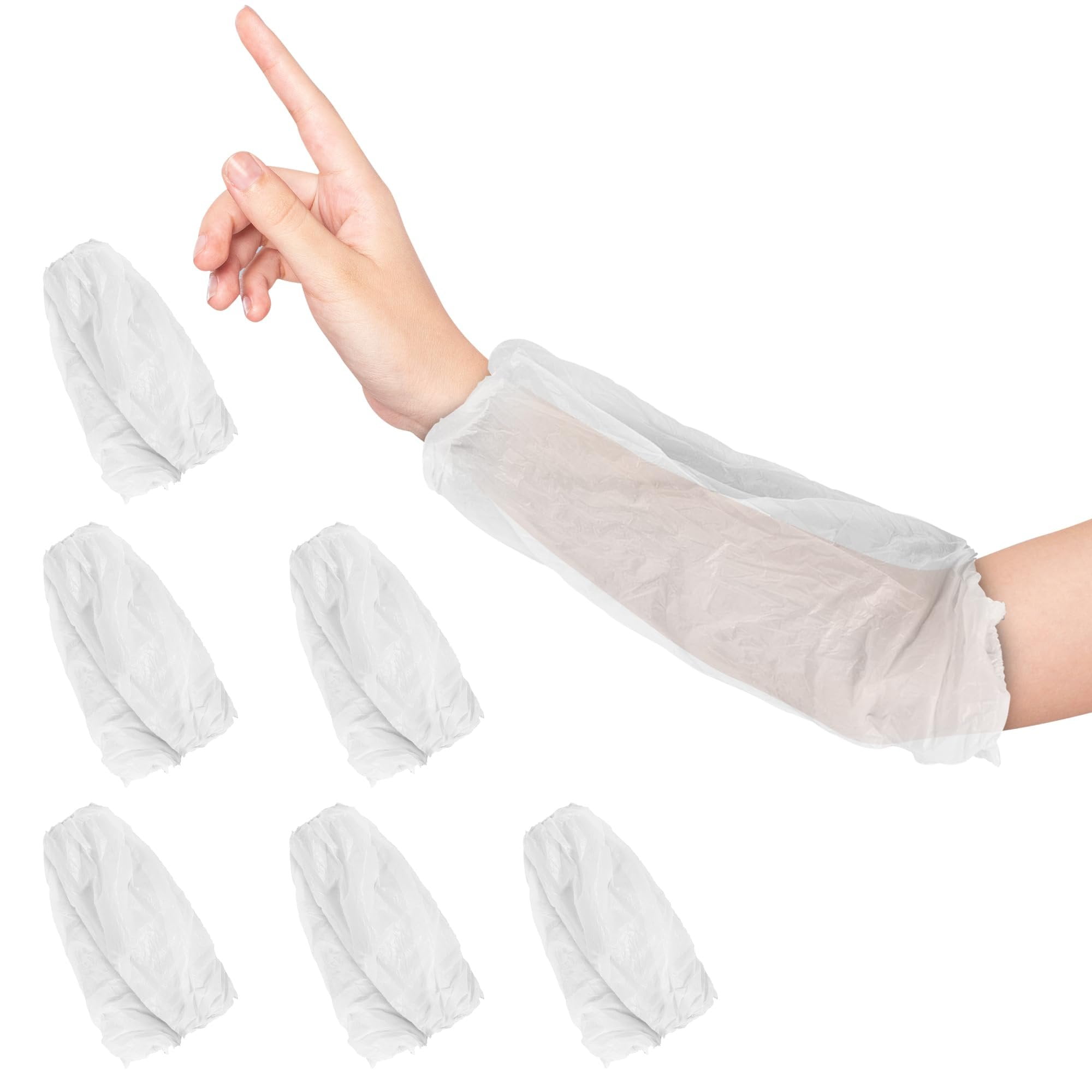 White Disposable Arm Sleeves, 18 Inches. 1000 Pack Disposable Sleeve ...