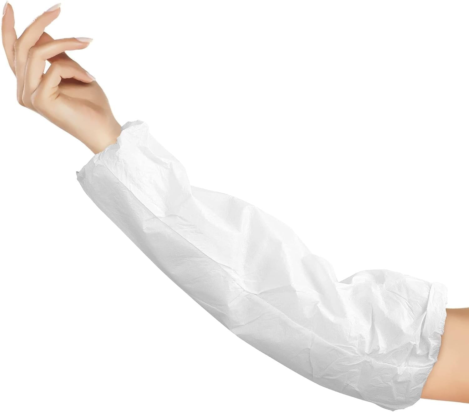 White Disposable Arm Sleeves, 18 Inches. 1000 Pack Disposable Sleeve ...