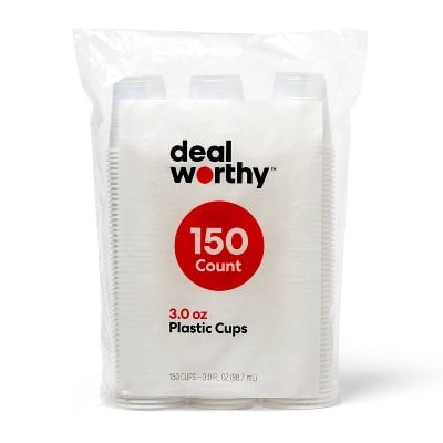 White Disposable Cups - 3oz/150ct - Dealworthy: Solid Pattern, Cold ...