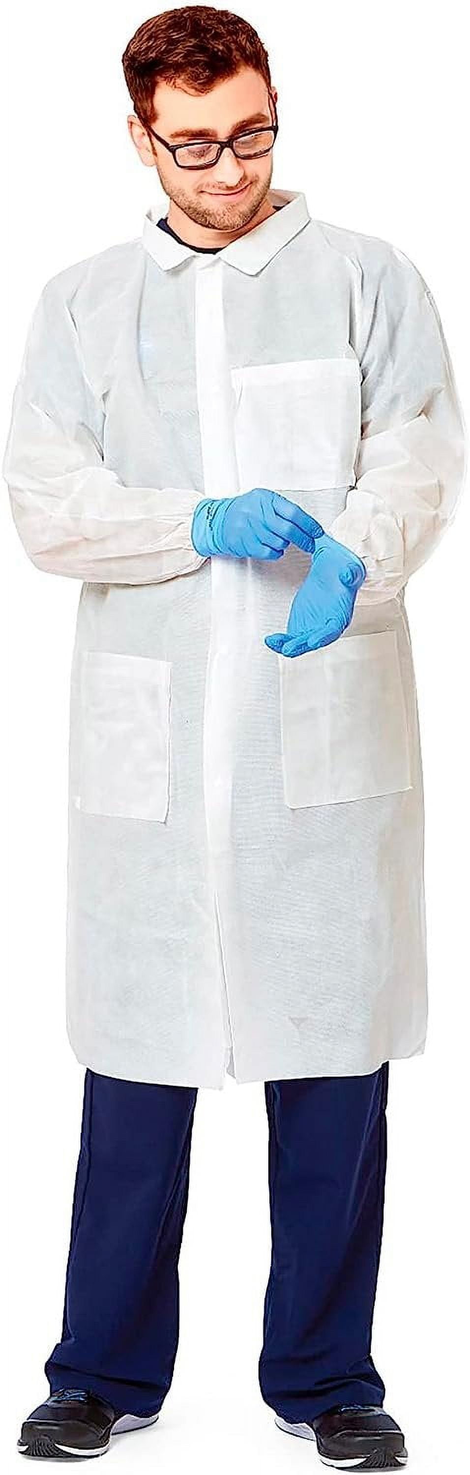 White Disposable Lab Coat Women and Men XX-Large, Pack of 10 SPP ...