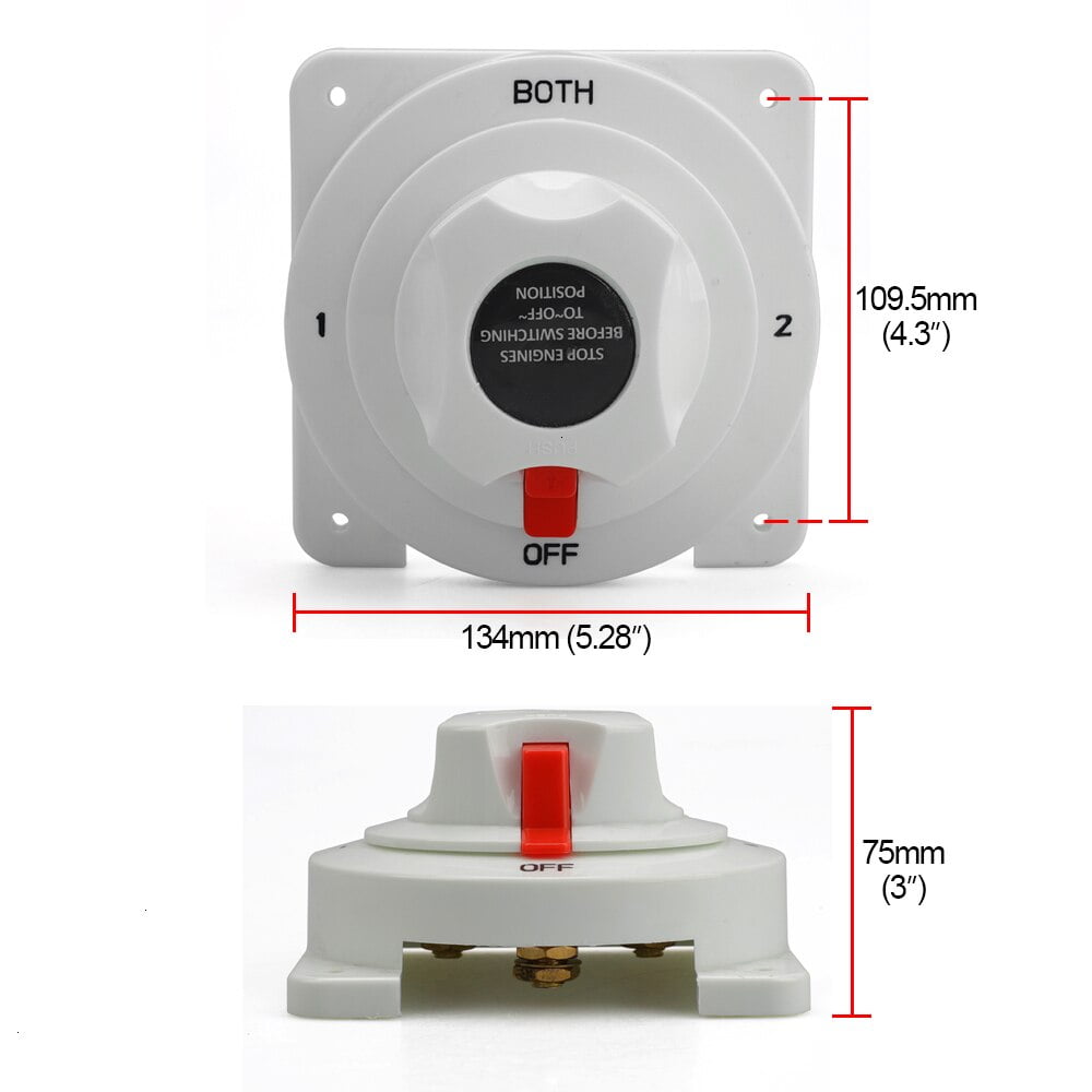 White Distribution Marine Boat Battery Switch Marine Dual Battery ...