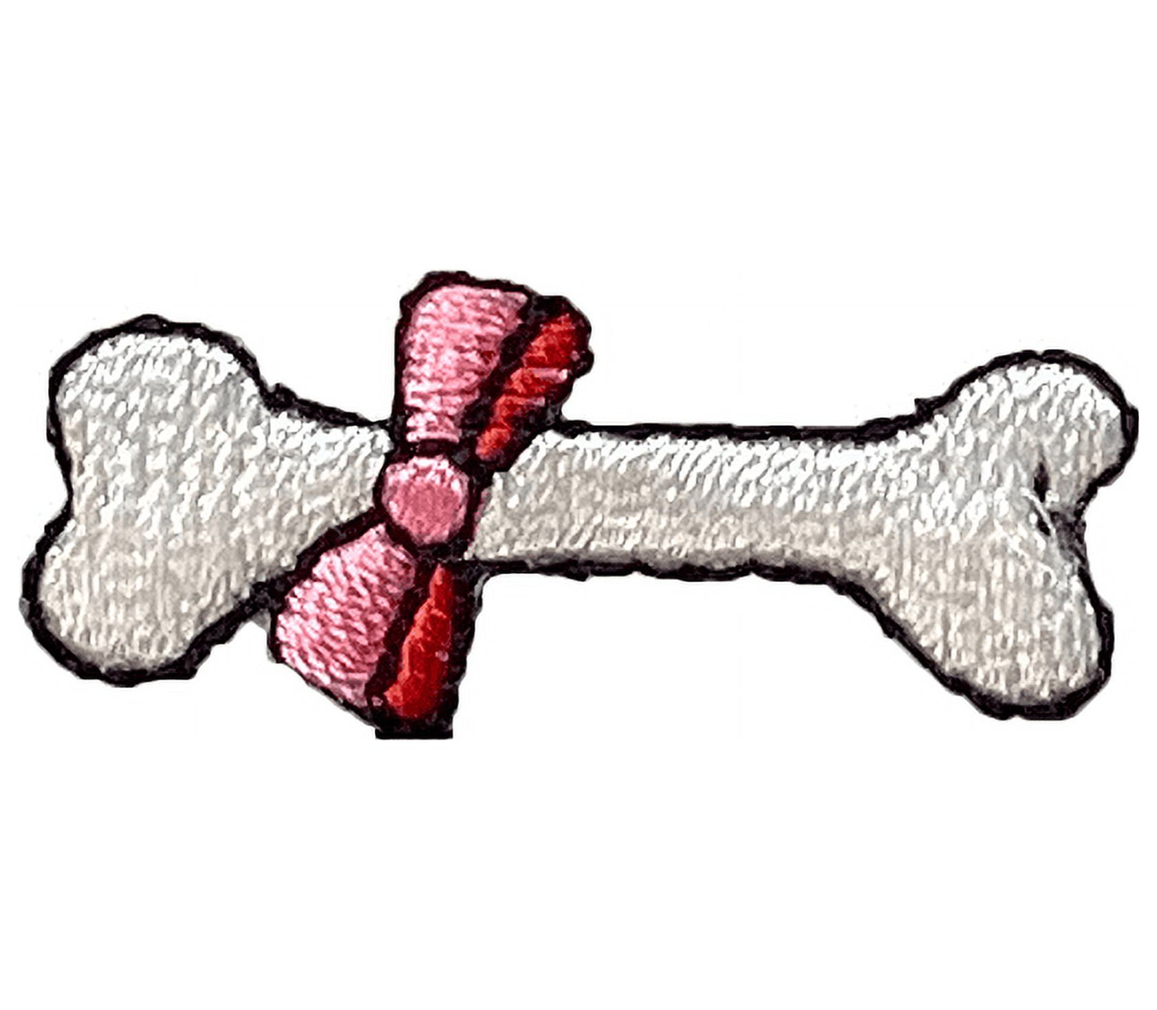 White Dog Bone, Pink Bow, Pets, Embroidered, Iron on Patch - Walmart.com