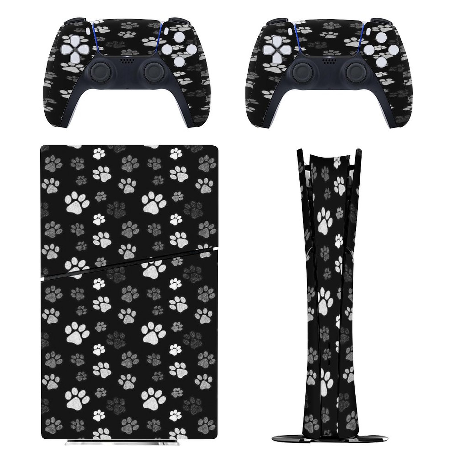 White Dog Paw Retro Style PS5/PS5 Pro/PS5 Slim Digital Disc Skin ...