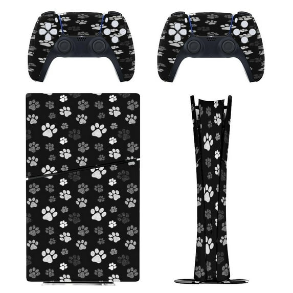 White Dog Paw Retro Style PS5/PS5 Pro/PS5 Slim Digital Disc Skin ...