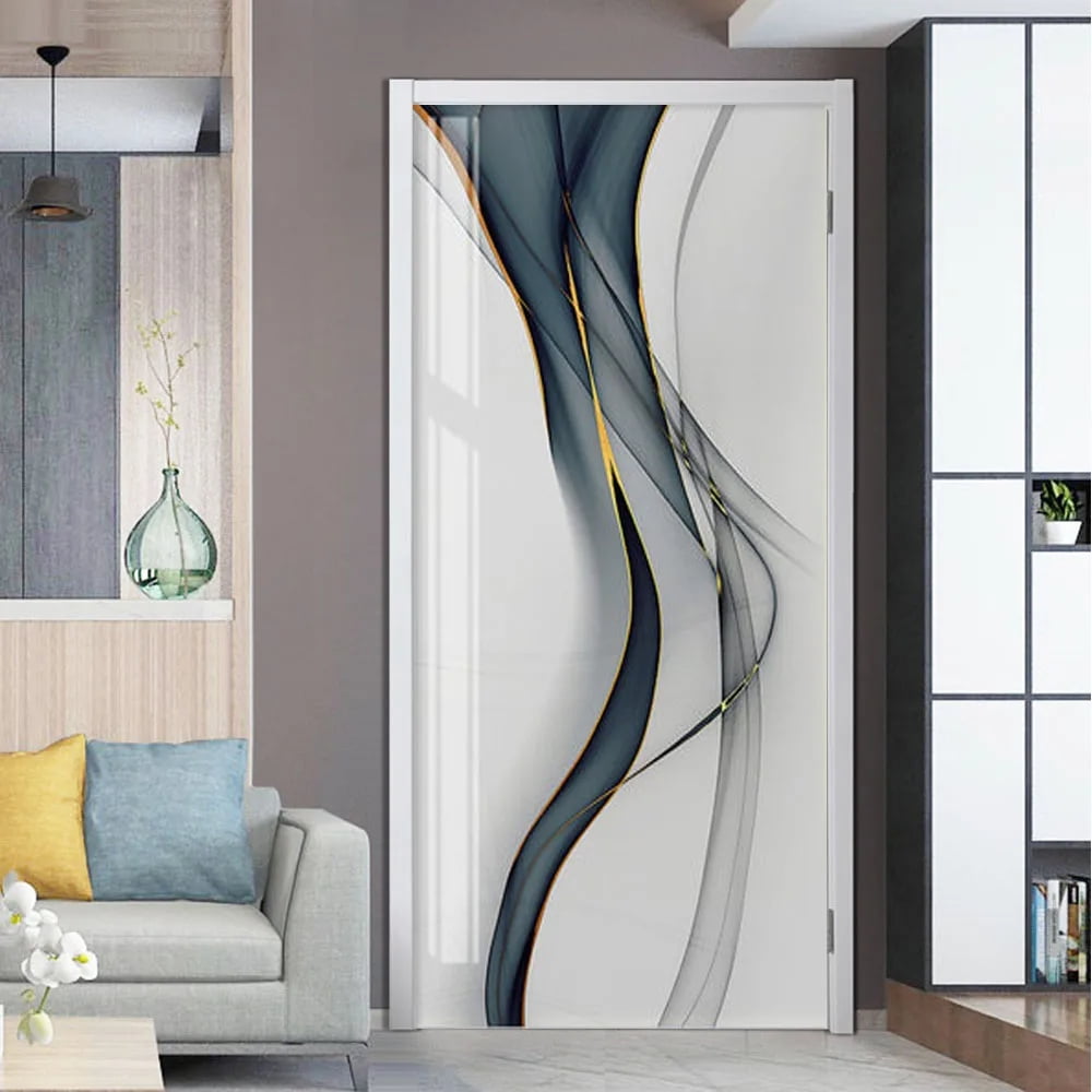 White Doors Wallpaper Entrance Self Adhesive Door Waterproof Oil-proof ...