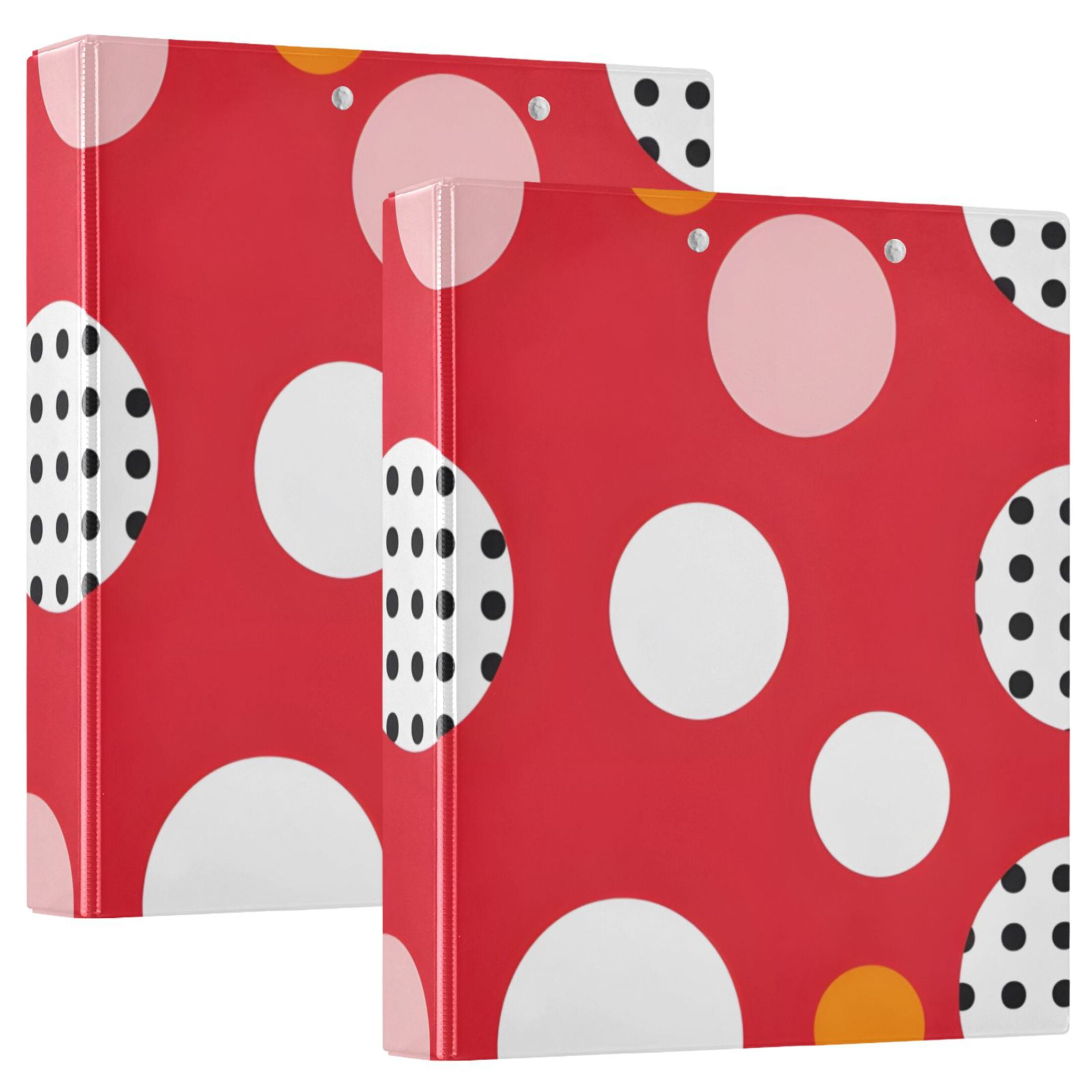 White Dots Graffiti Hardcover 3 Ring Binder 1.5 inch Round Rings with ...