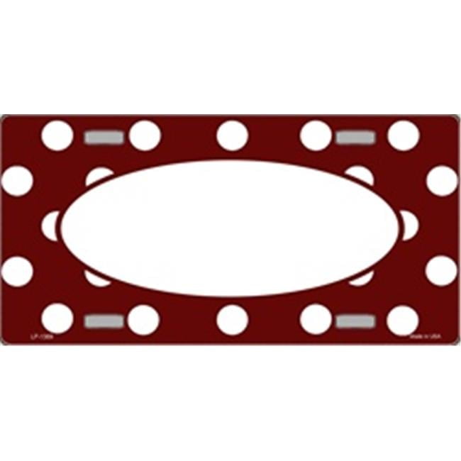 White Dots on Burgandy- Ovals in the Middle- Flat Automotive License ...