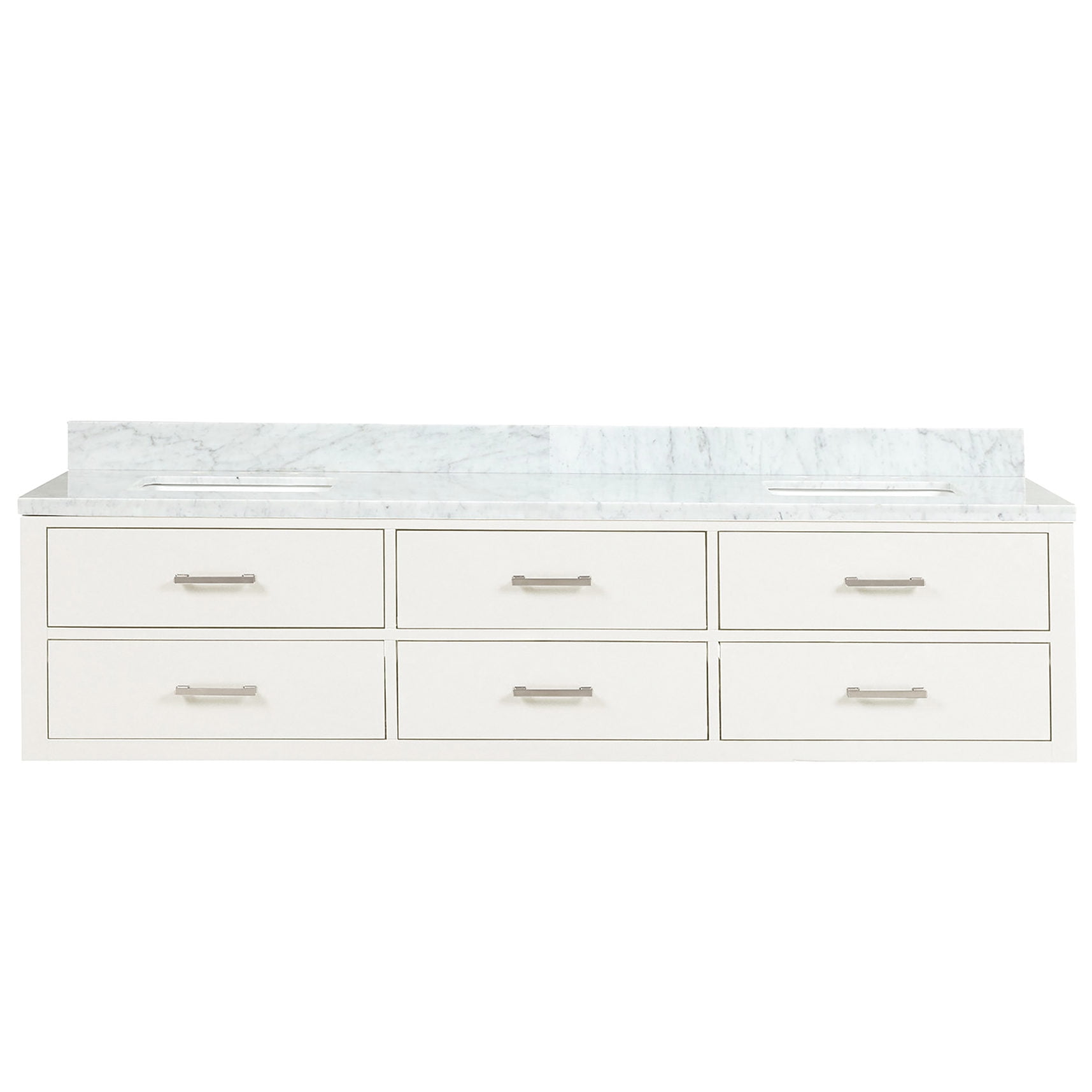 White Double Bath Vanity with Solid Wood Frame / 80 in. Wide, MDF ...