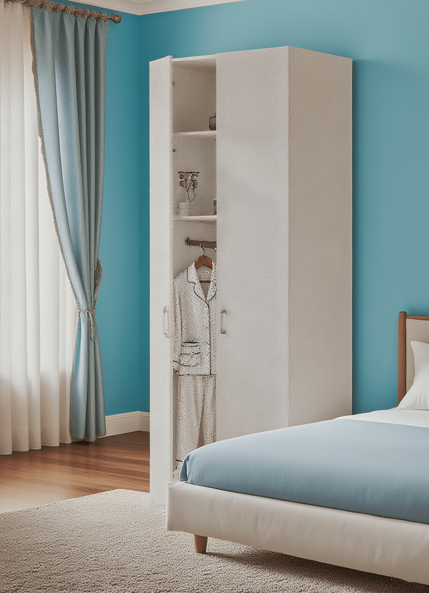 White Double Door Wardrobe Cabinet – 29.5" Michael Armoire with Storage ...