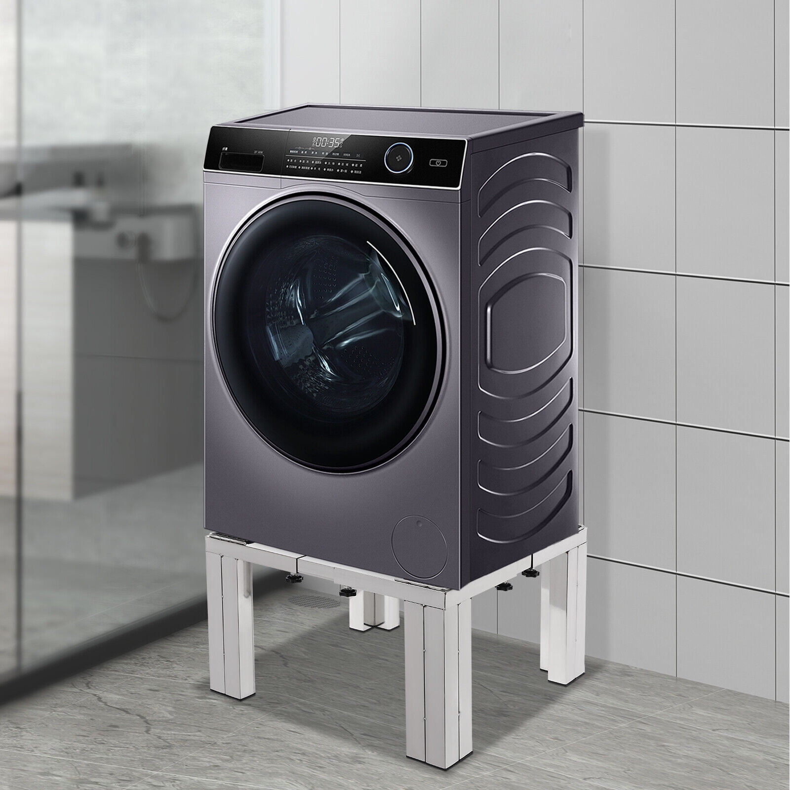 White Double Dual Washing and Drying Machine Pedestal Stand Raiser Non ...