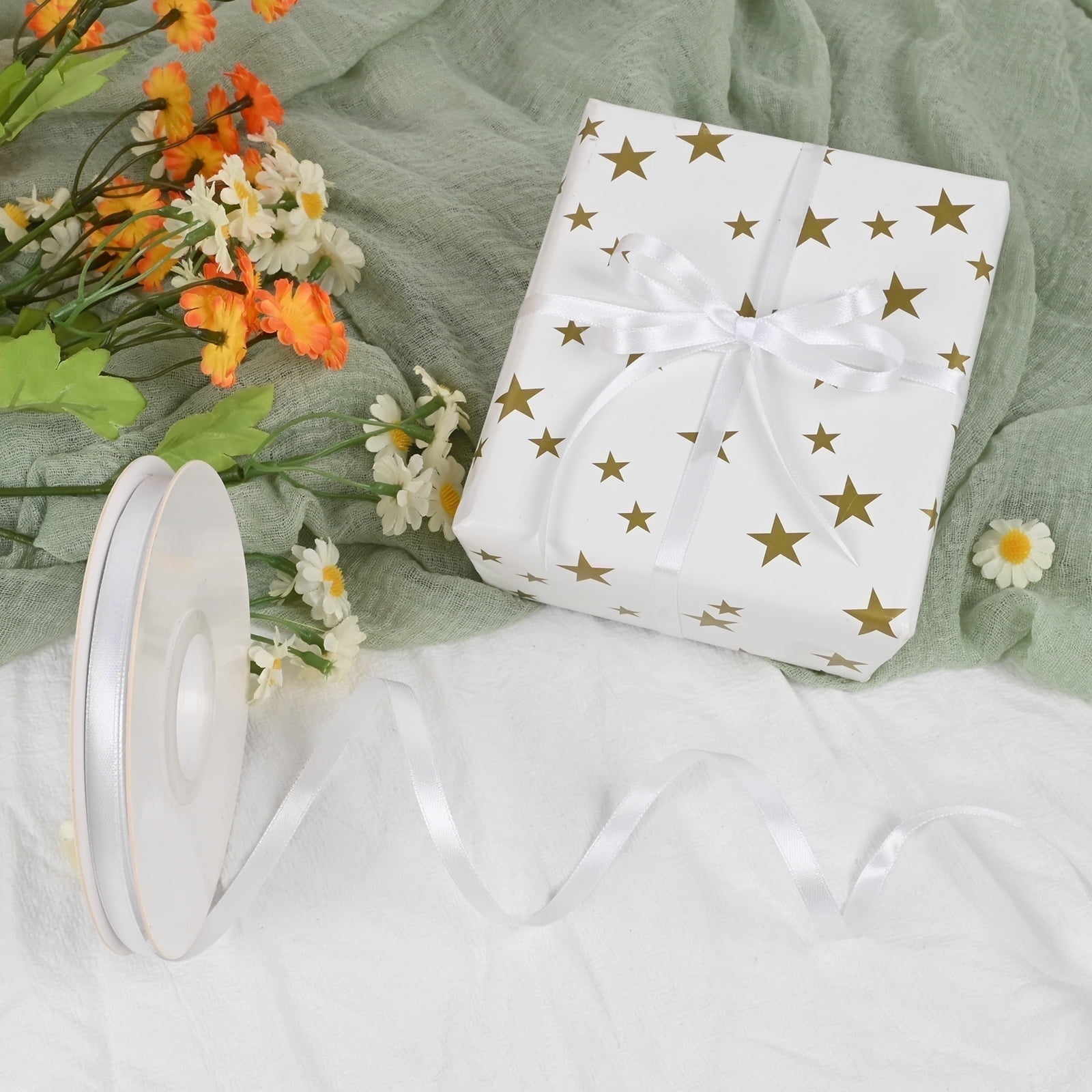 White Double Face Satin Ribbon 1/4 Inch X 50 Yards - Walmart.com