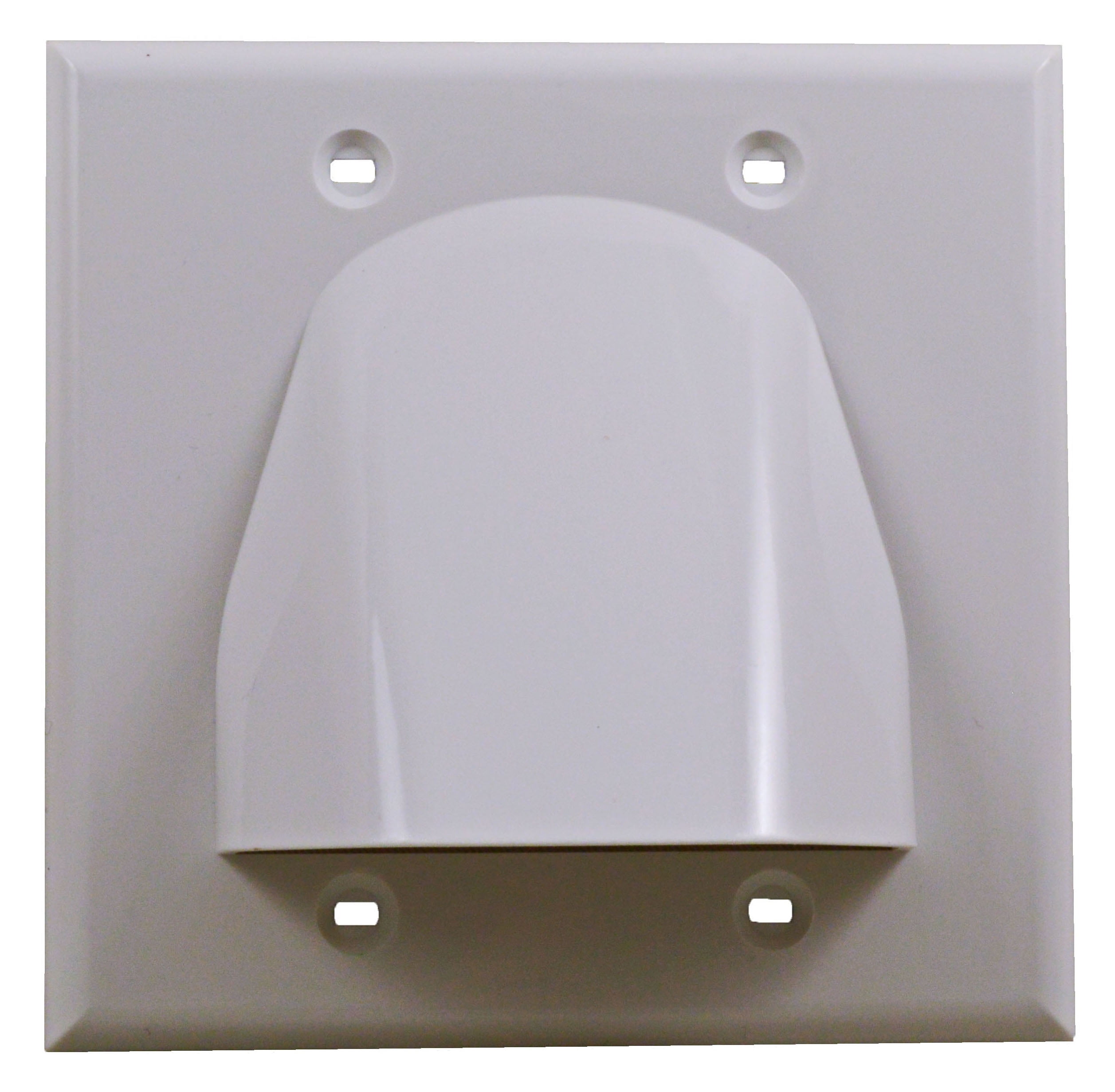 White Double-Gang Low Voltage Cable Pass Through Wall Face Plate ...