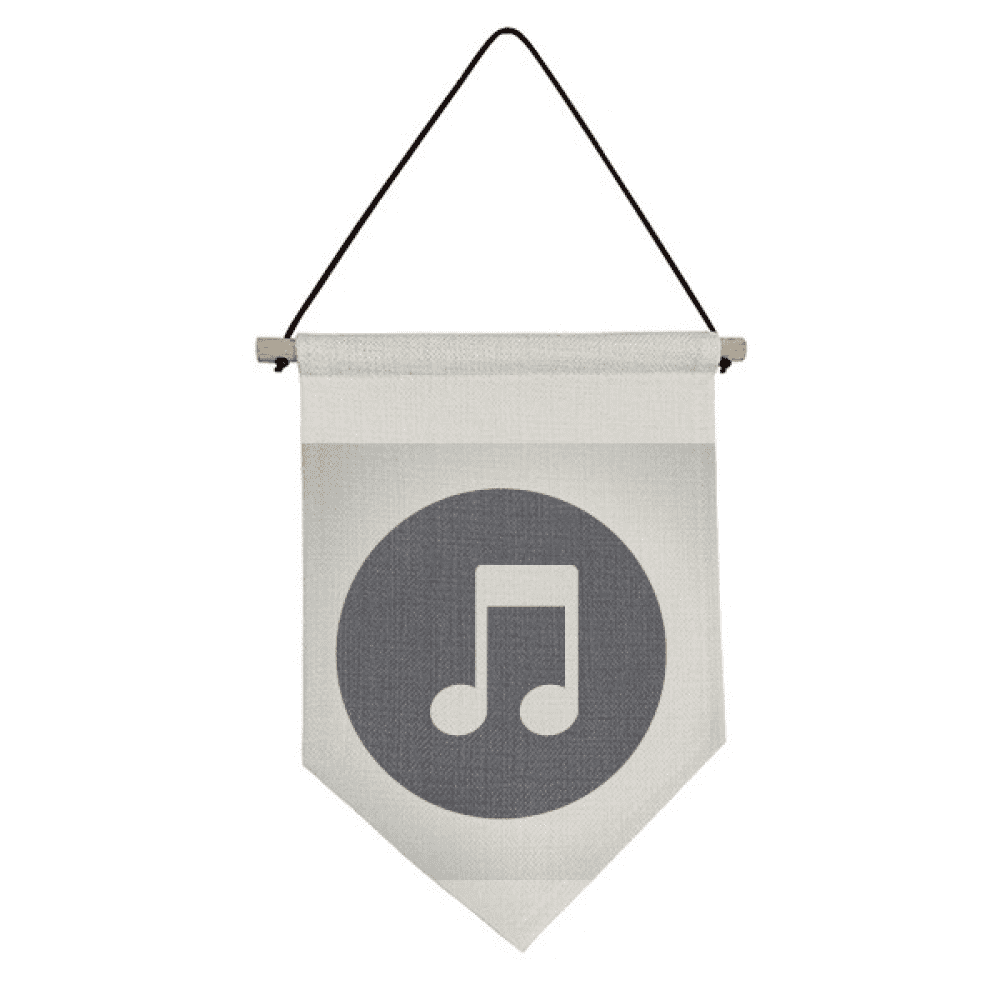 White Doubled-quaver Music Notes Canvas Flag Hanging Wall Art Decor ...