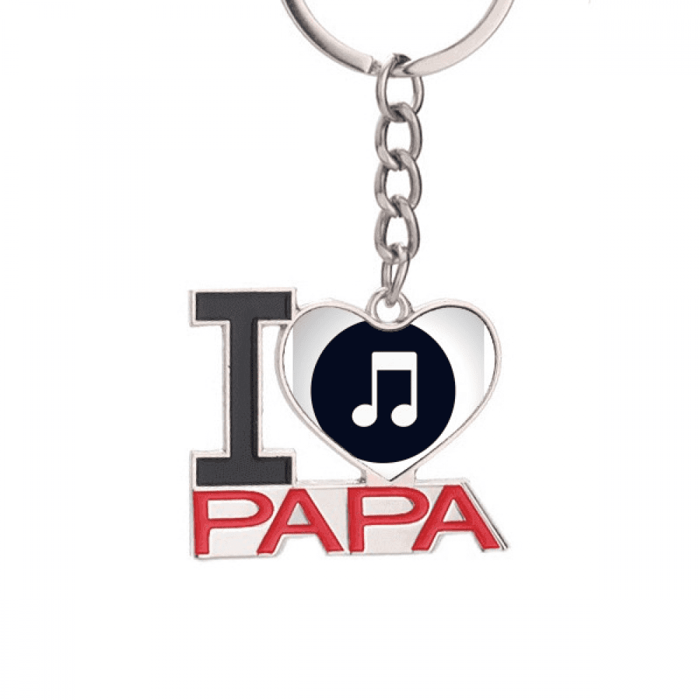 White Doubled-quaver Music Notes Keychain Metal Keyring Holder Love ...